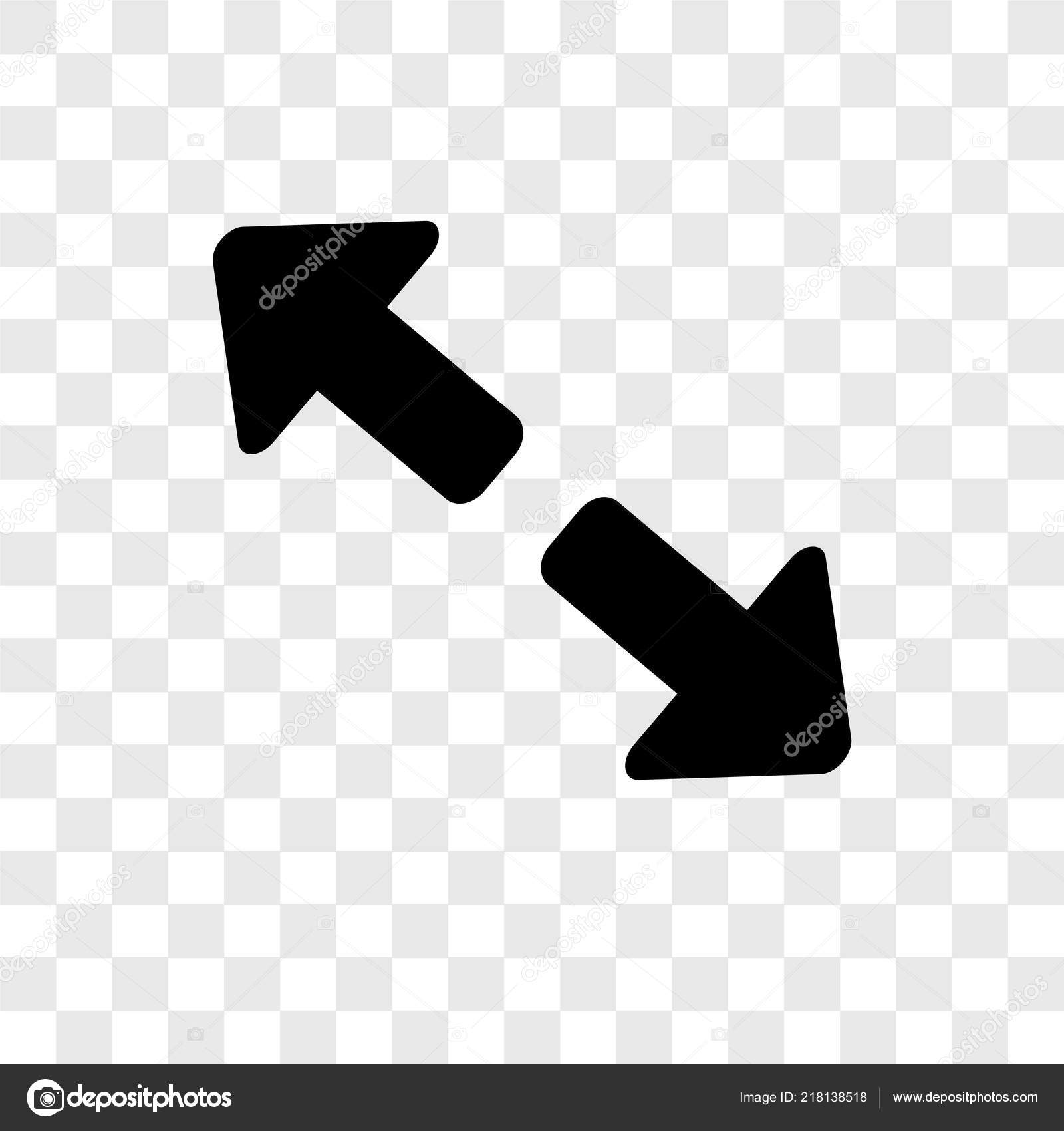 Diagonal Arrows Vector Icon Isolated Transparent Background Diagonal ...