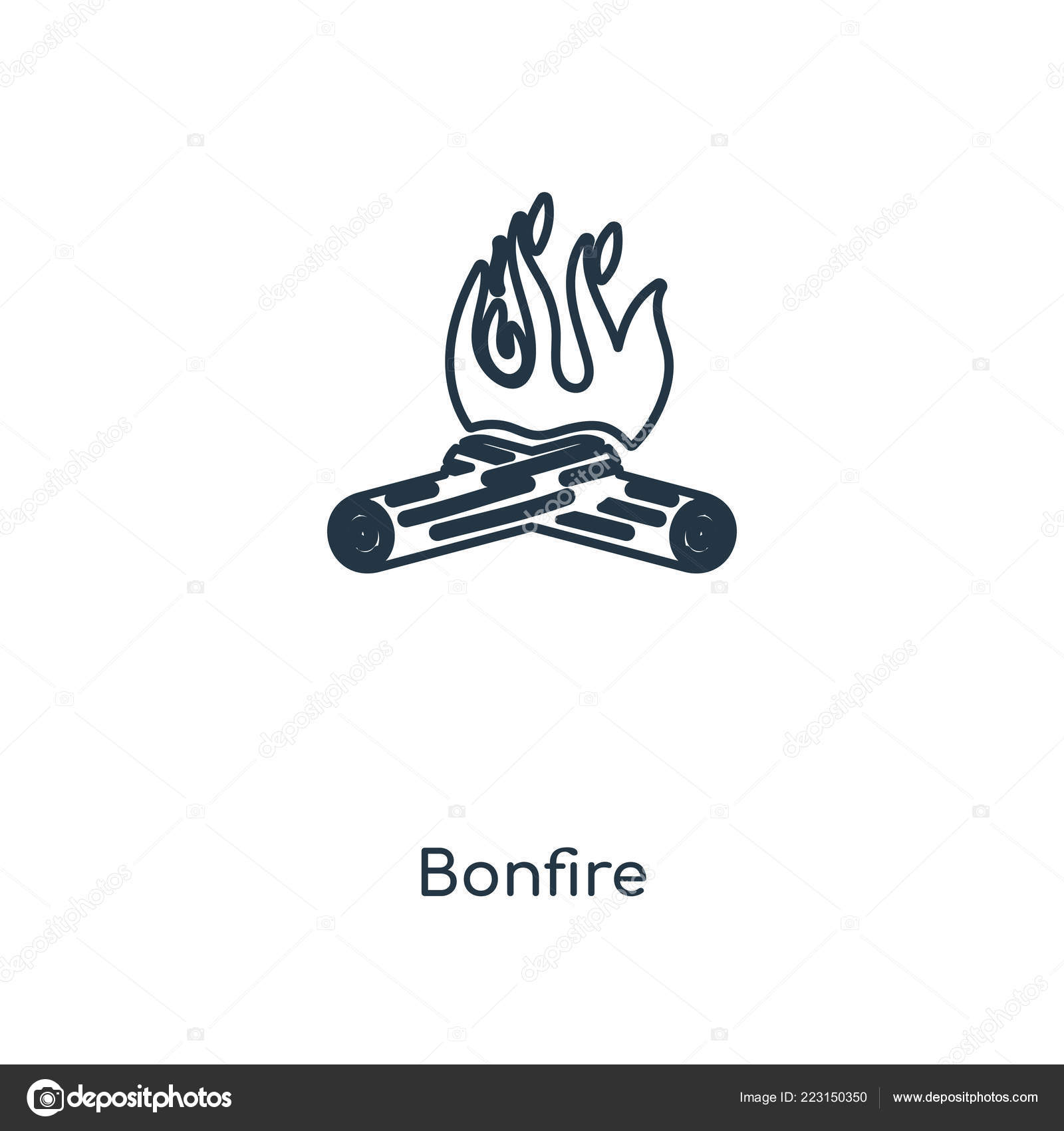 Bonfire Icon Trendy Design Style Bonfire Icon Isolated White Background ...