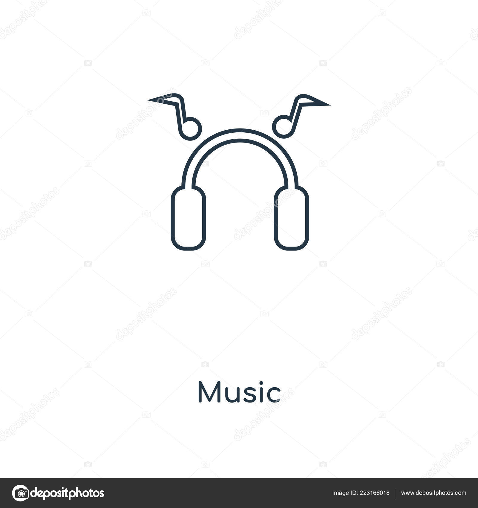 Music Icon Trendy Design Style Music Icon Isolated White Background ...