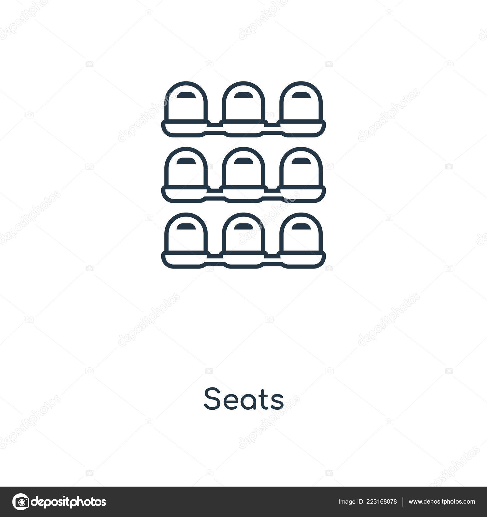 Seats Icon Trendy Design Style Seats Icon Isolated White Background ...