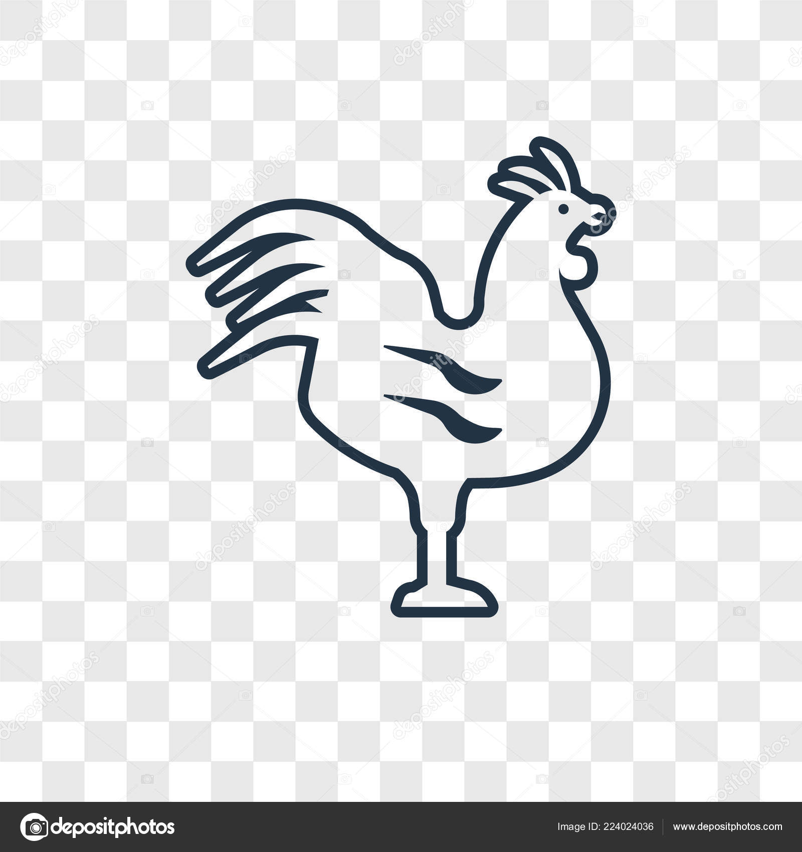 Rooster Icon Trendy Design Style Rooster Icon Isolated Transparent ...