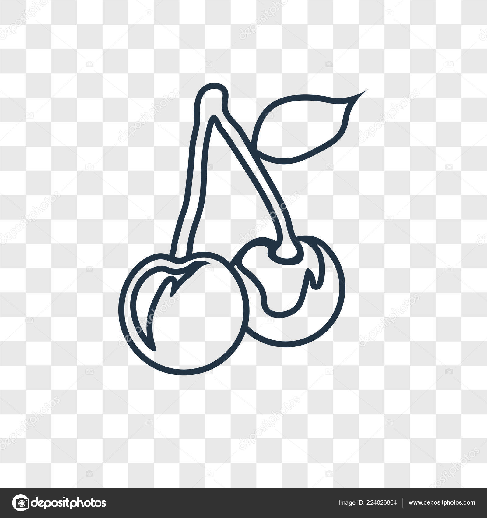 Cherry Icon Trendy Design Style Cherry Icon Isolated Transparent ...