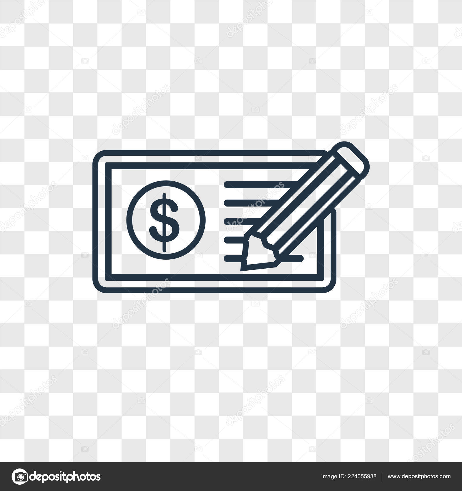 Cheque Icon Trendy Design Style Cheque Icon Isolated Transparent ...