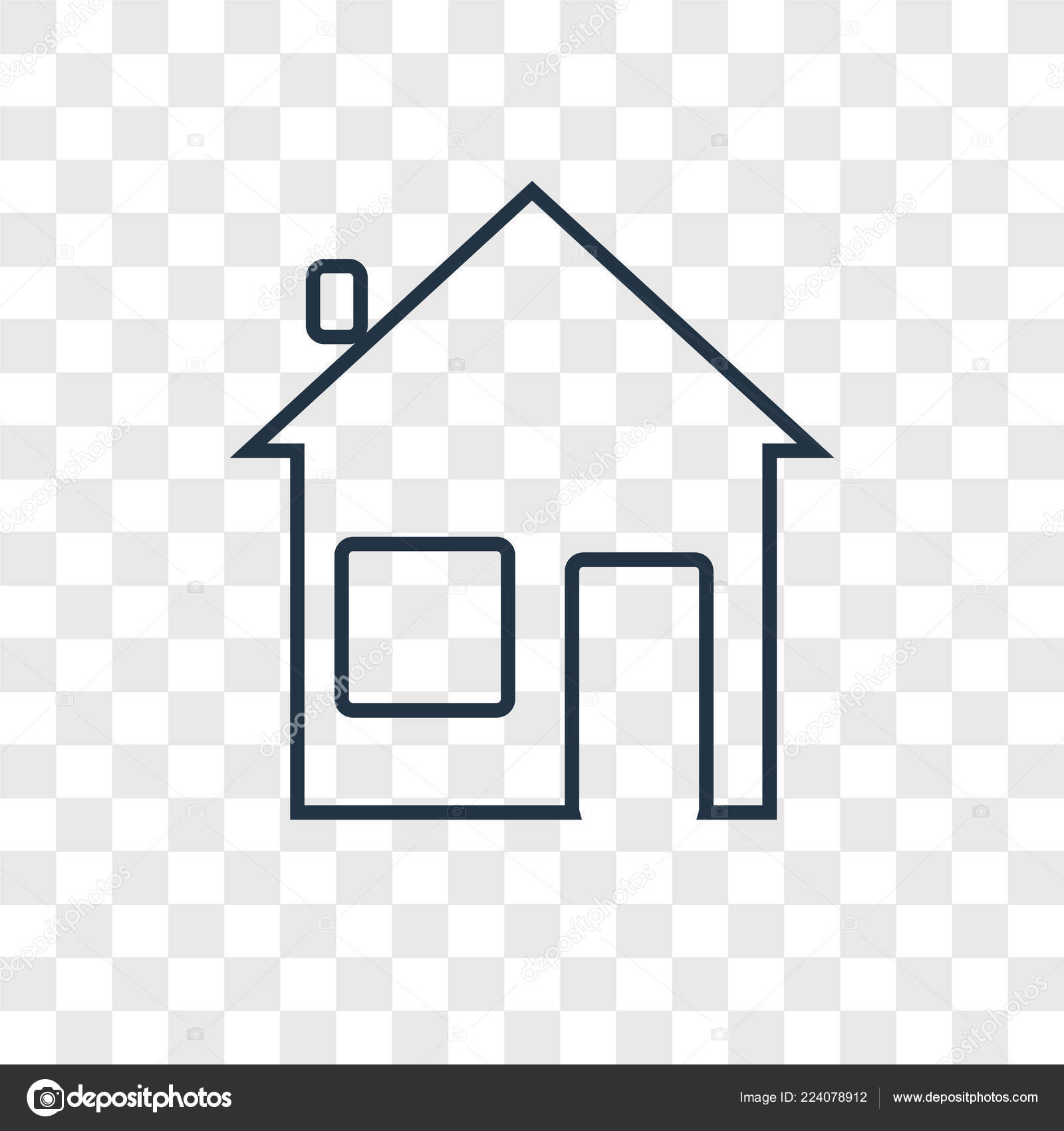 Hem Symbolen Trendig Designstil Hem Symbolen Isolerad Transparent ...