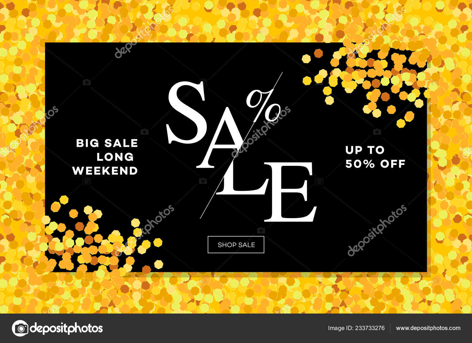 Gold Sale Background Frame Golden Glitter Flyer Poster Shopping Selling ...