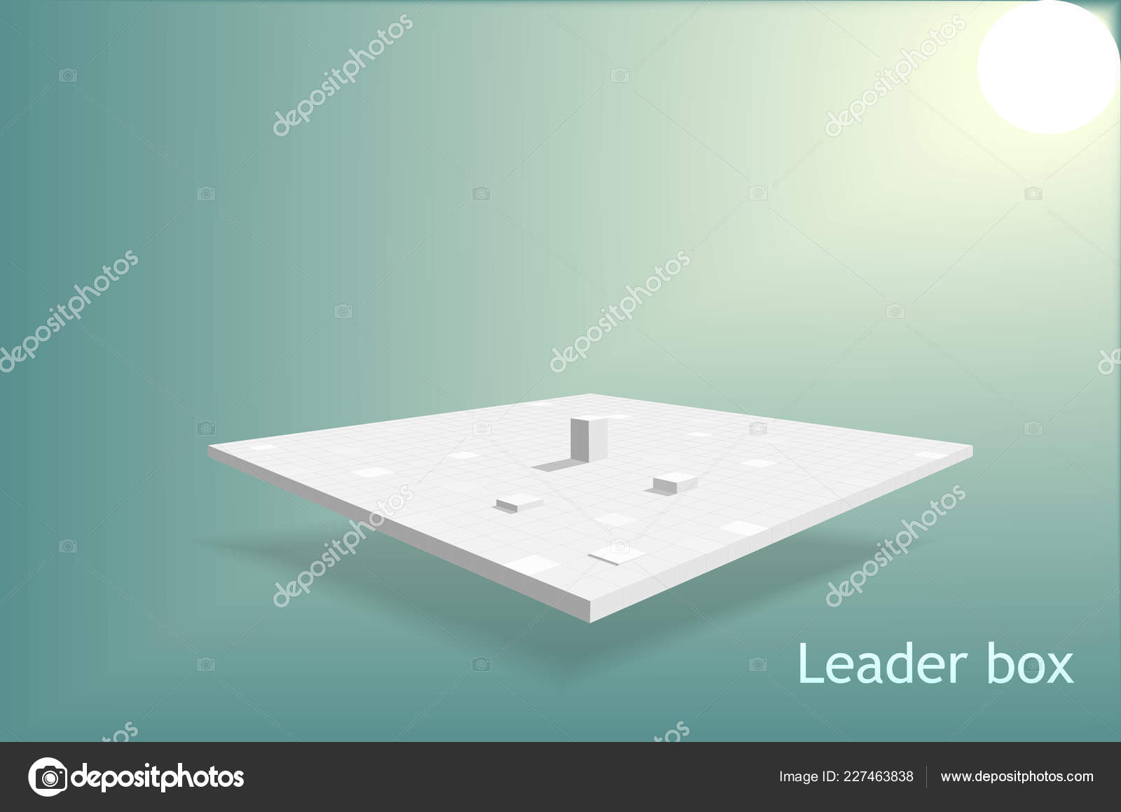 Leader Square Box Table Isometric Sunlight Background Business Success ...
