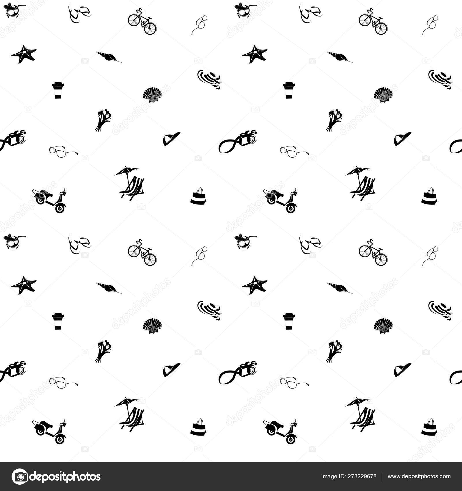 Playa de verano fiesta tropical patrón de viaje sin fisuras. Iconos ...