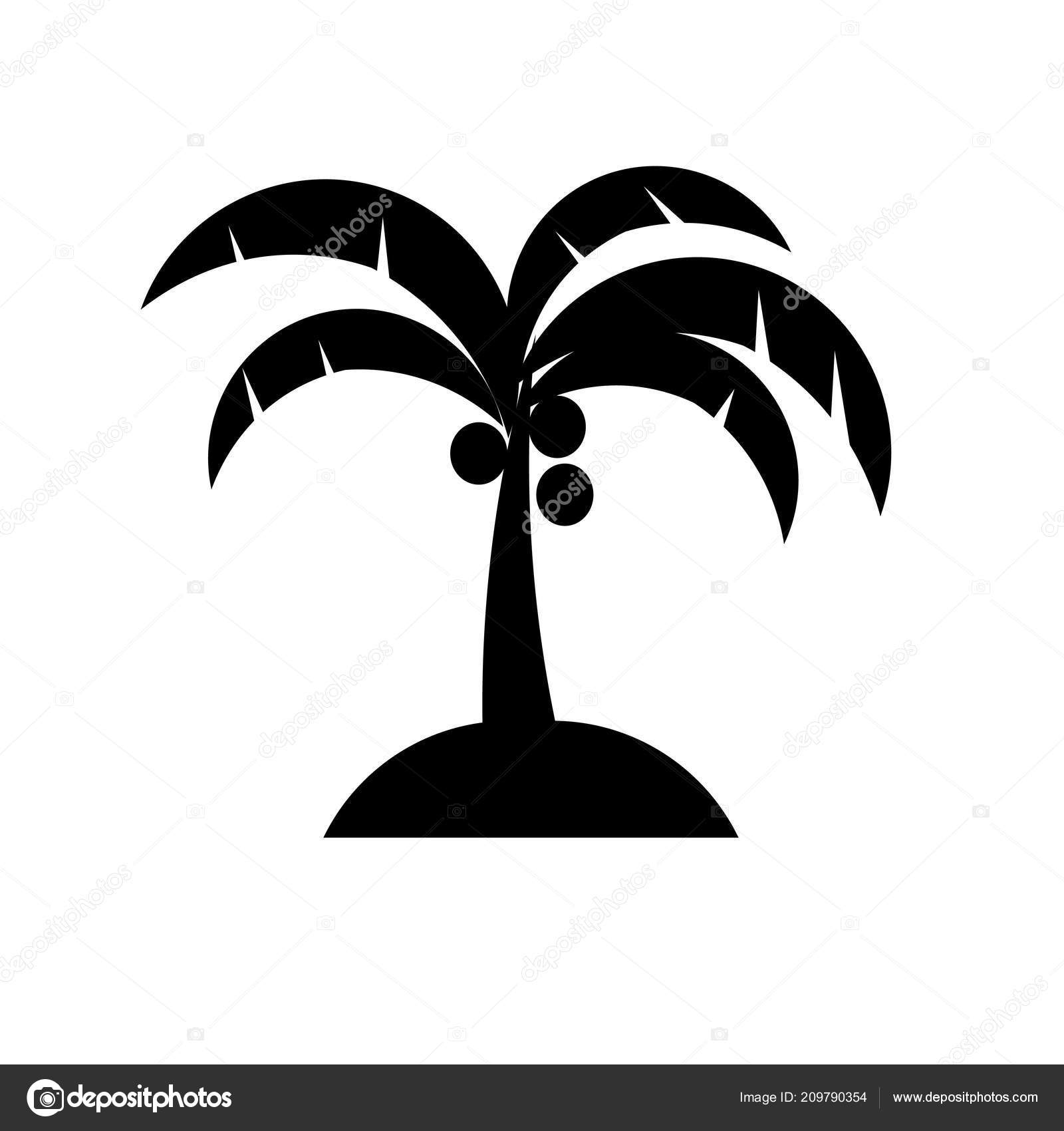 Coconut Tree Vector Black And White