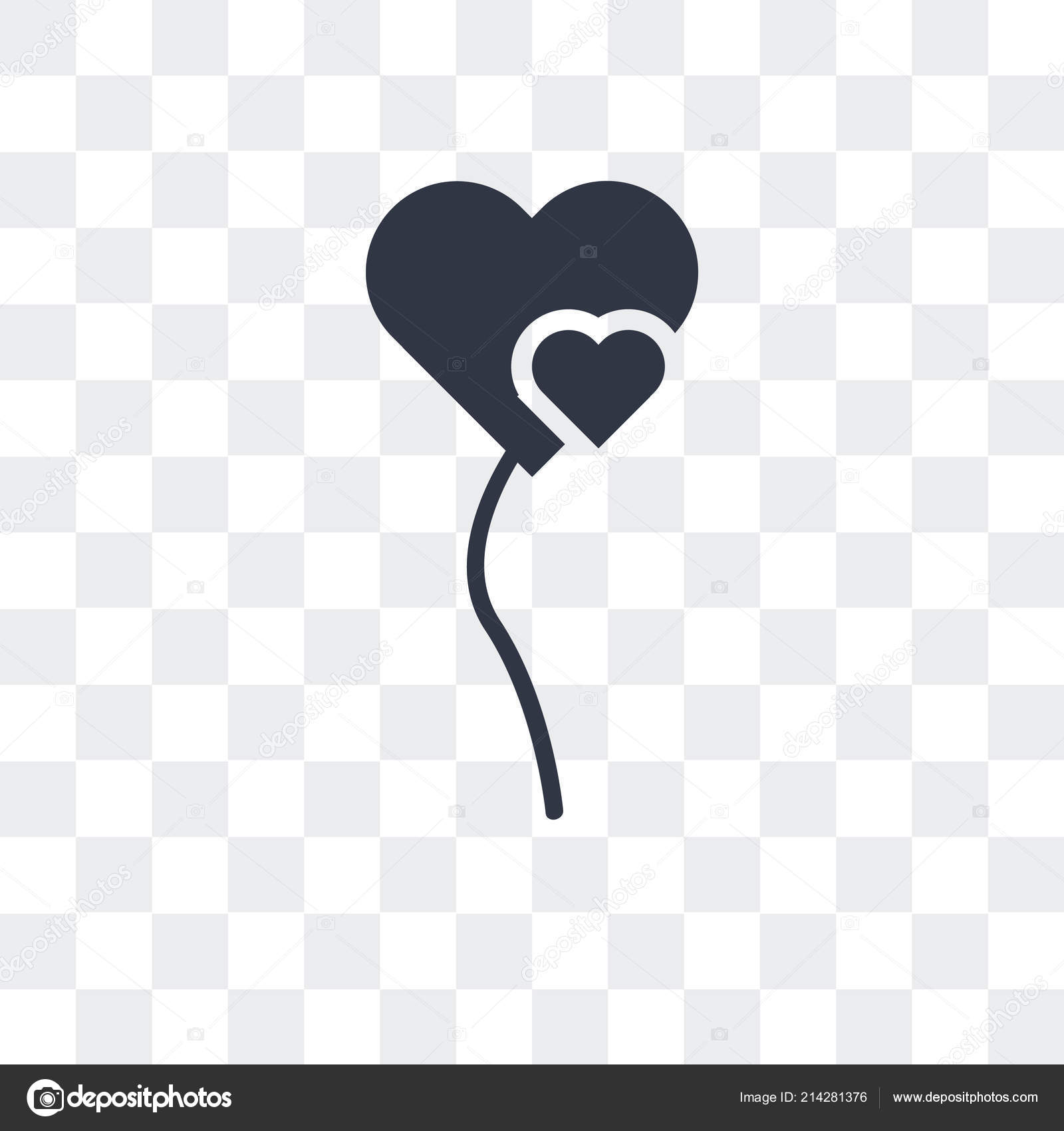 Two Heart shaped balloons vector icon isolated on transparent ba Stock ...