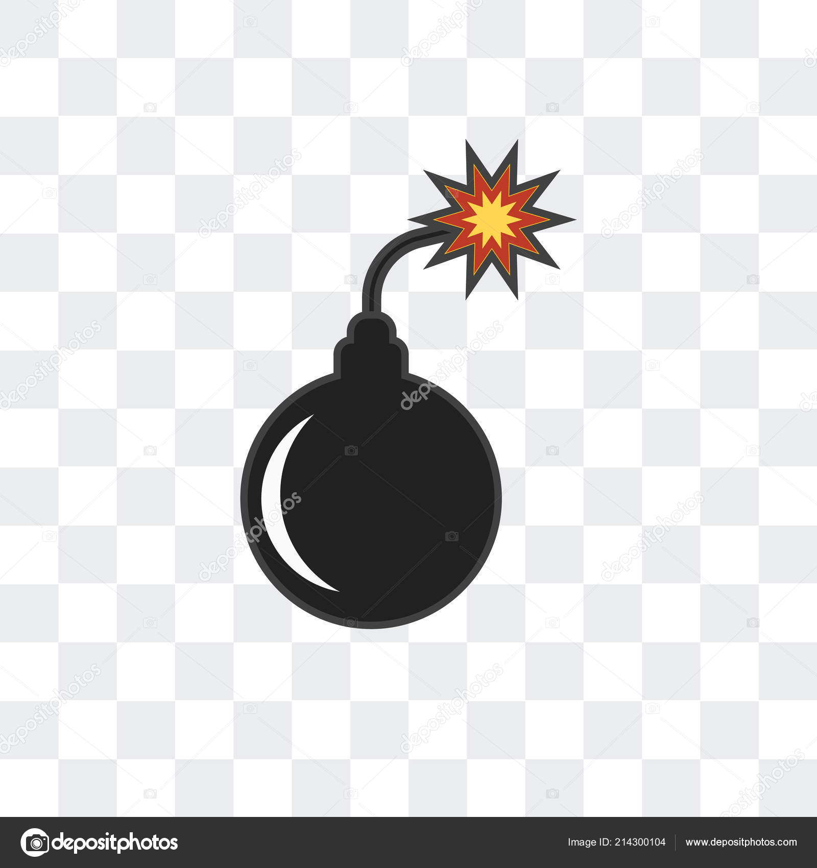 Bomb vector icon isolated on transparent background, Bomb logo d ...