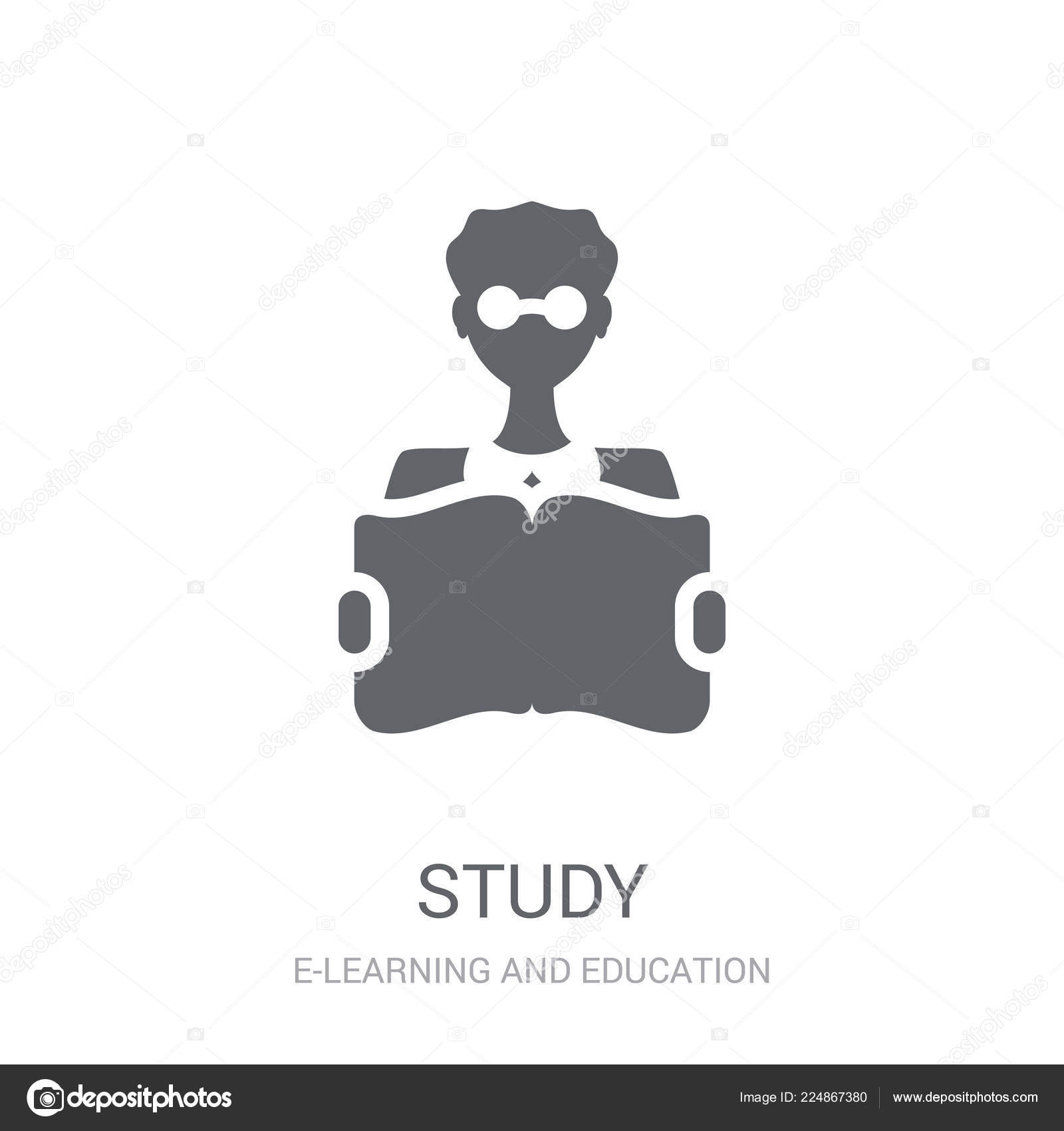 Study Icon Trendy Study Logo Concept White Background Learning ...