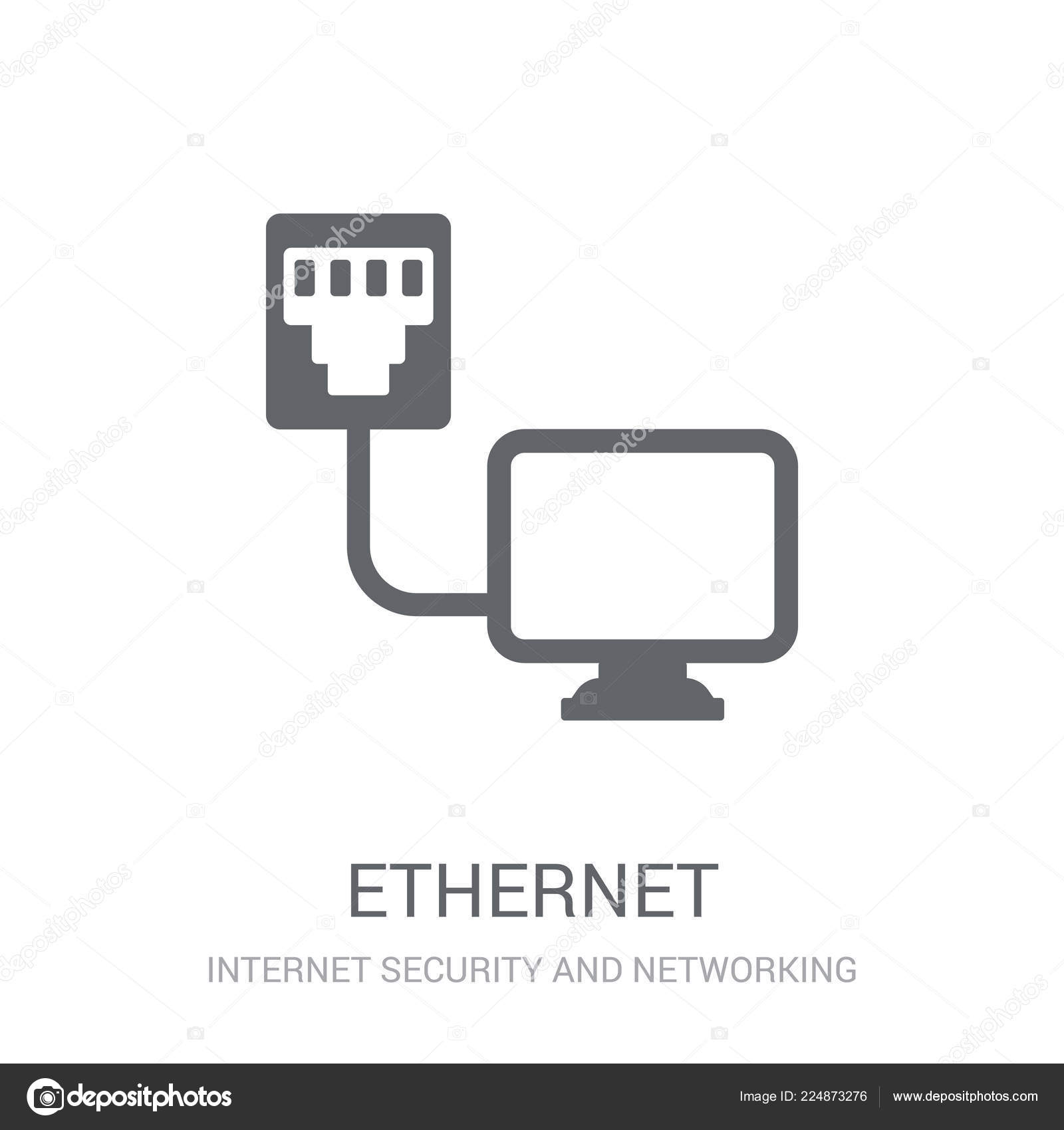 Ethernet Icon Trendy Ethernet Logo Concept White Background Internet ...