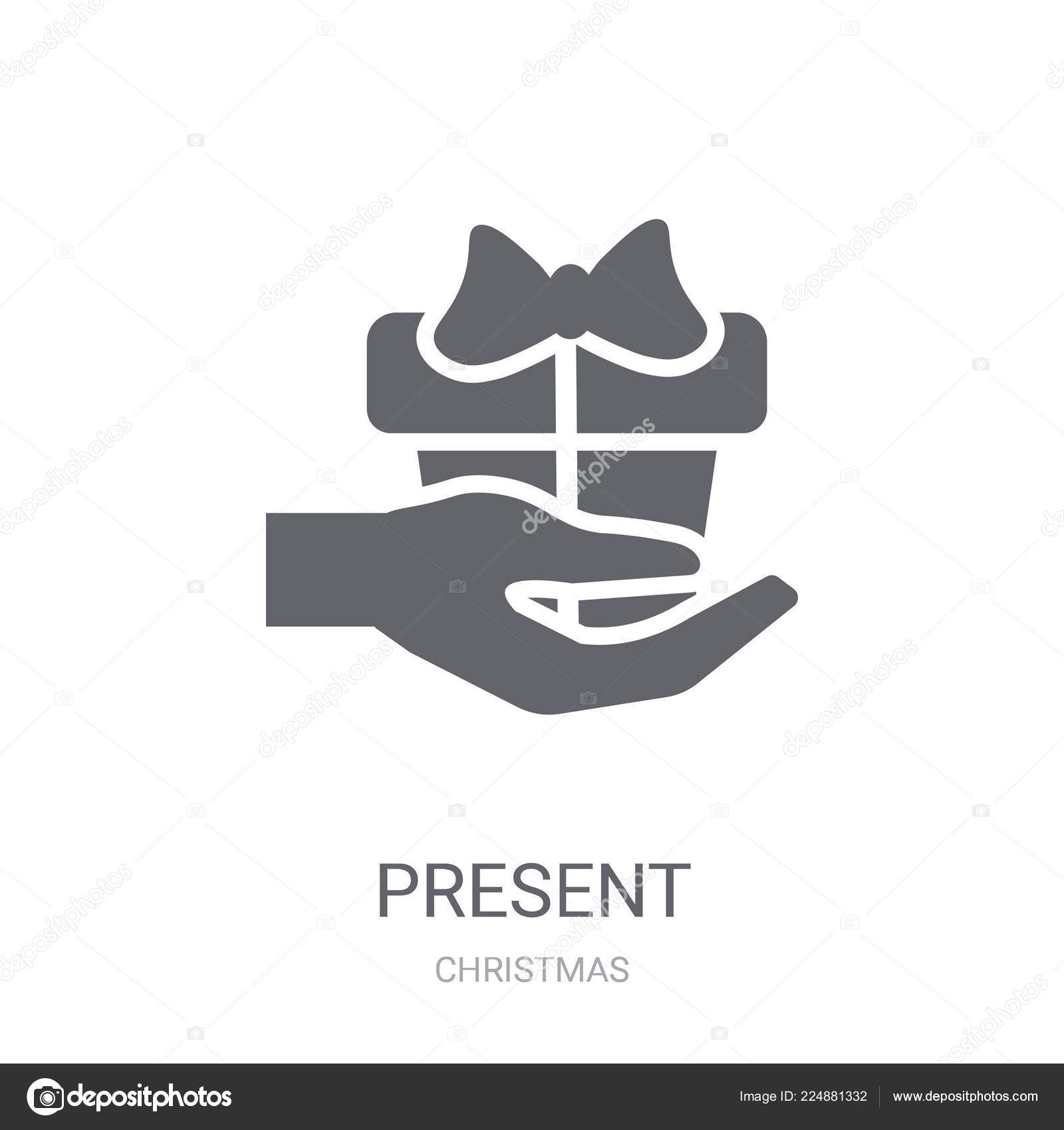 Present Icon Trendy Present Logo Concept White Background Christmas ...