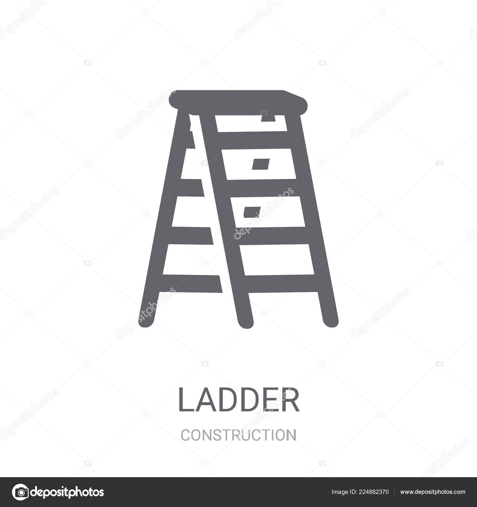 Ladder Icon Trendy Ladder Logo Concept White Background Construction ...