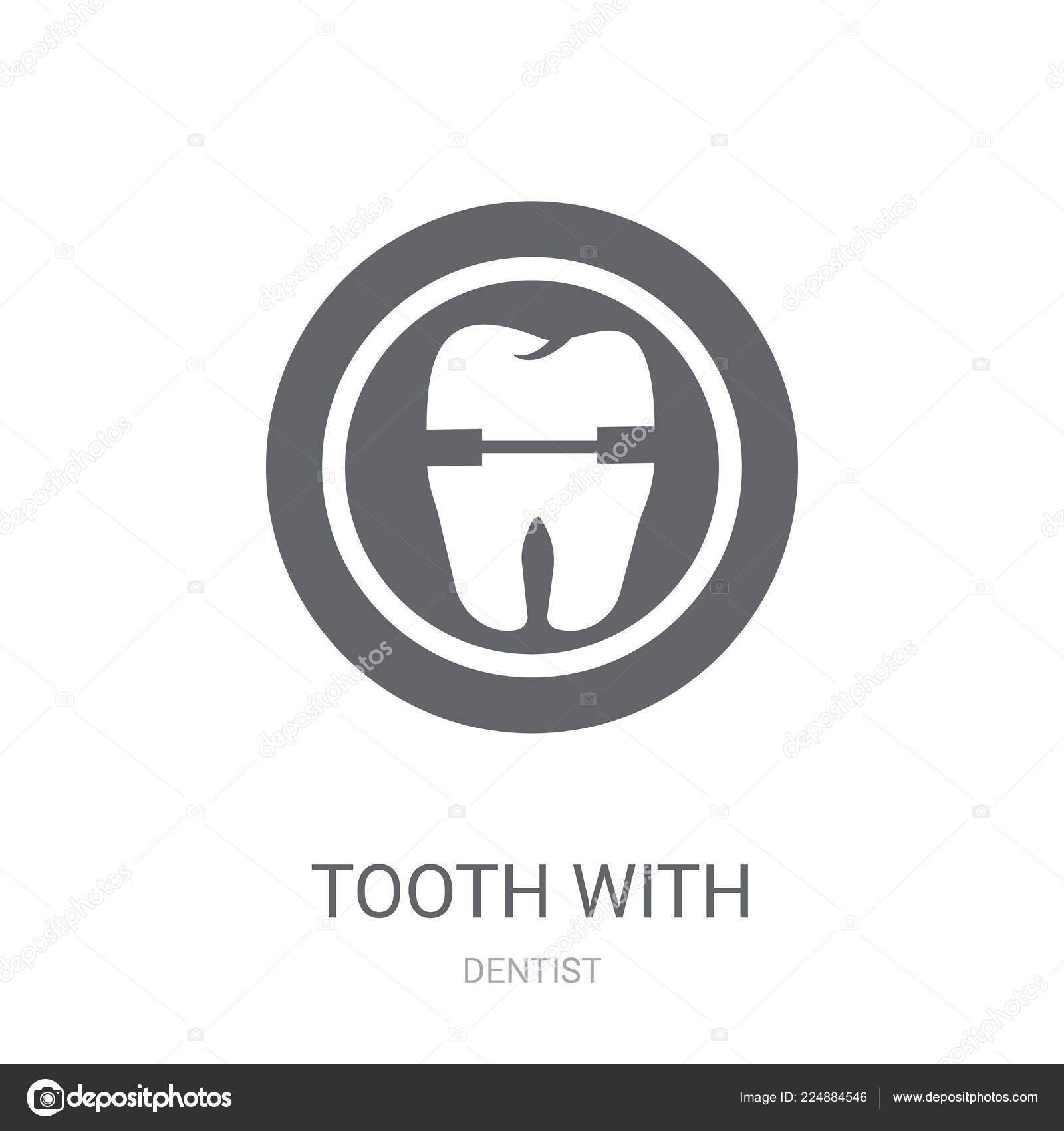 Tooth Metallic Root Icon Trendy Tooth Metallic Root Logo Concept ...
