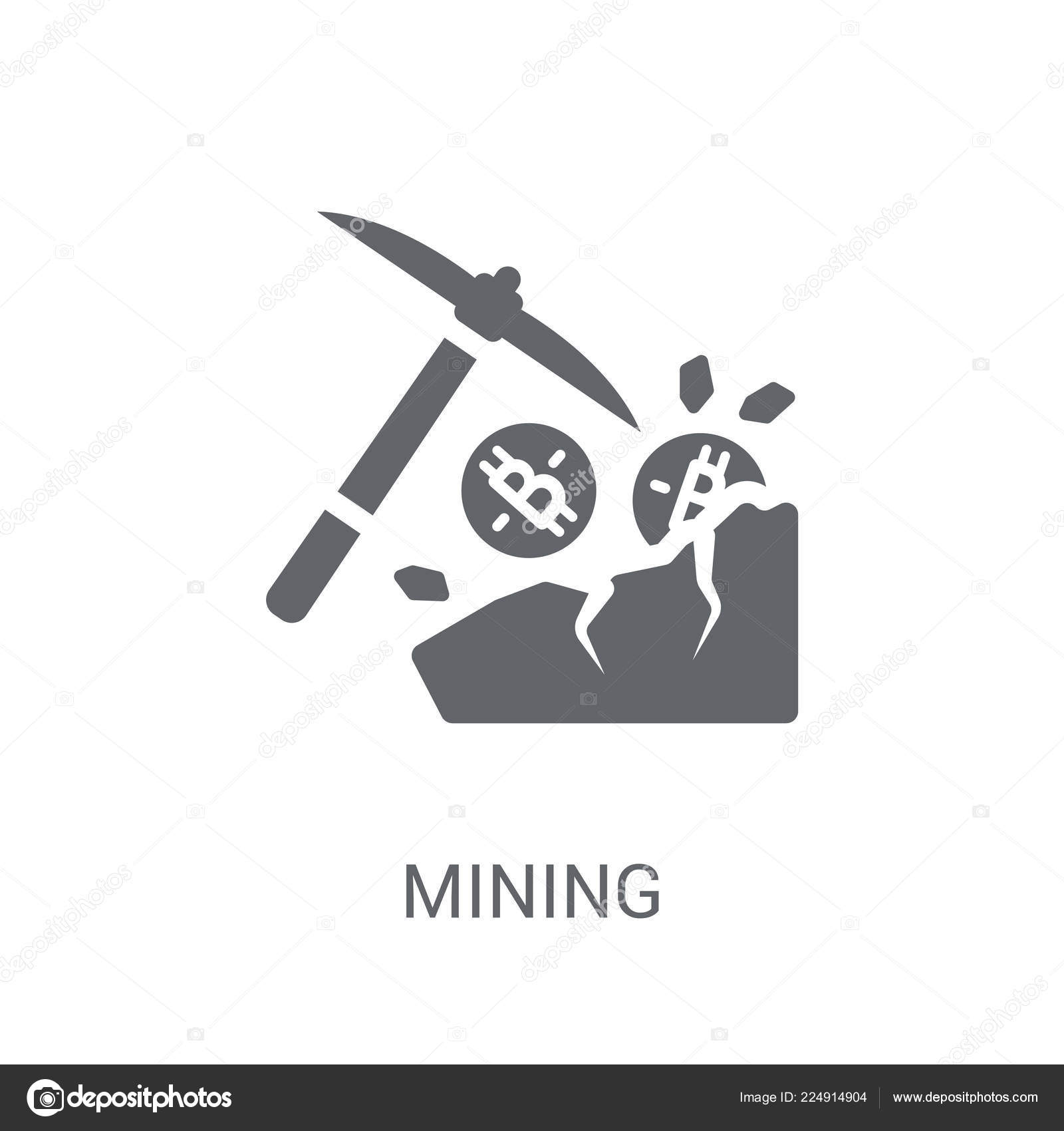 Icono Minero Concepto Logotipo Trendy Mining Sobre Fondo Blanco ...