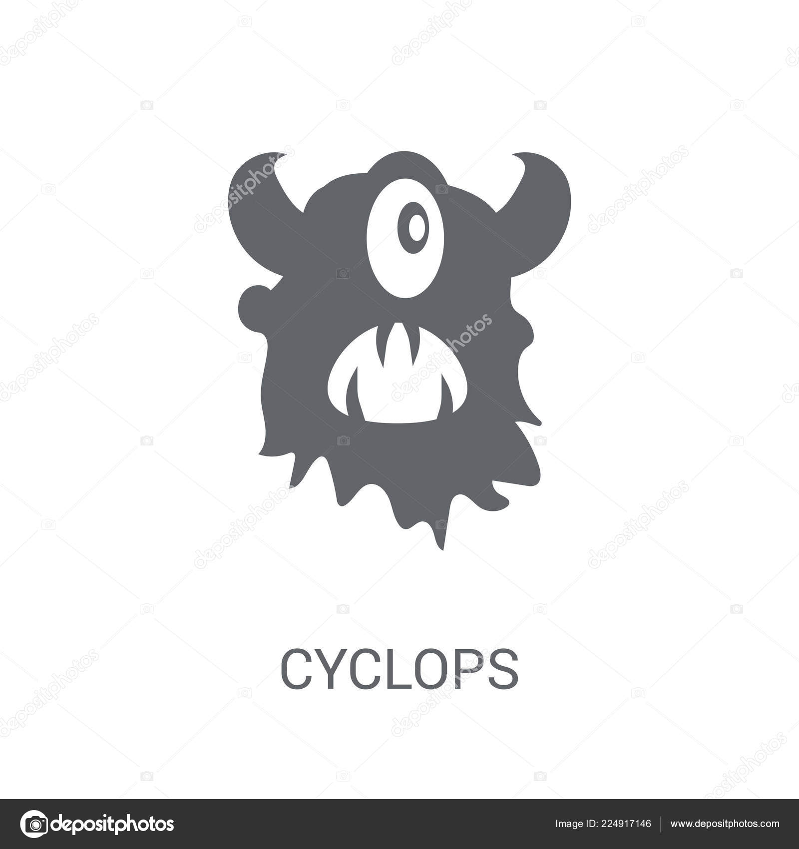 Icono Cíclope Concepto Logotipo Moda Cyclops Sobre Fondo Blanco ...