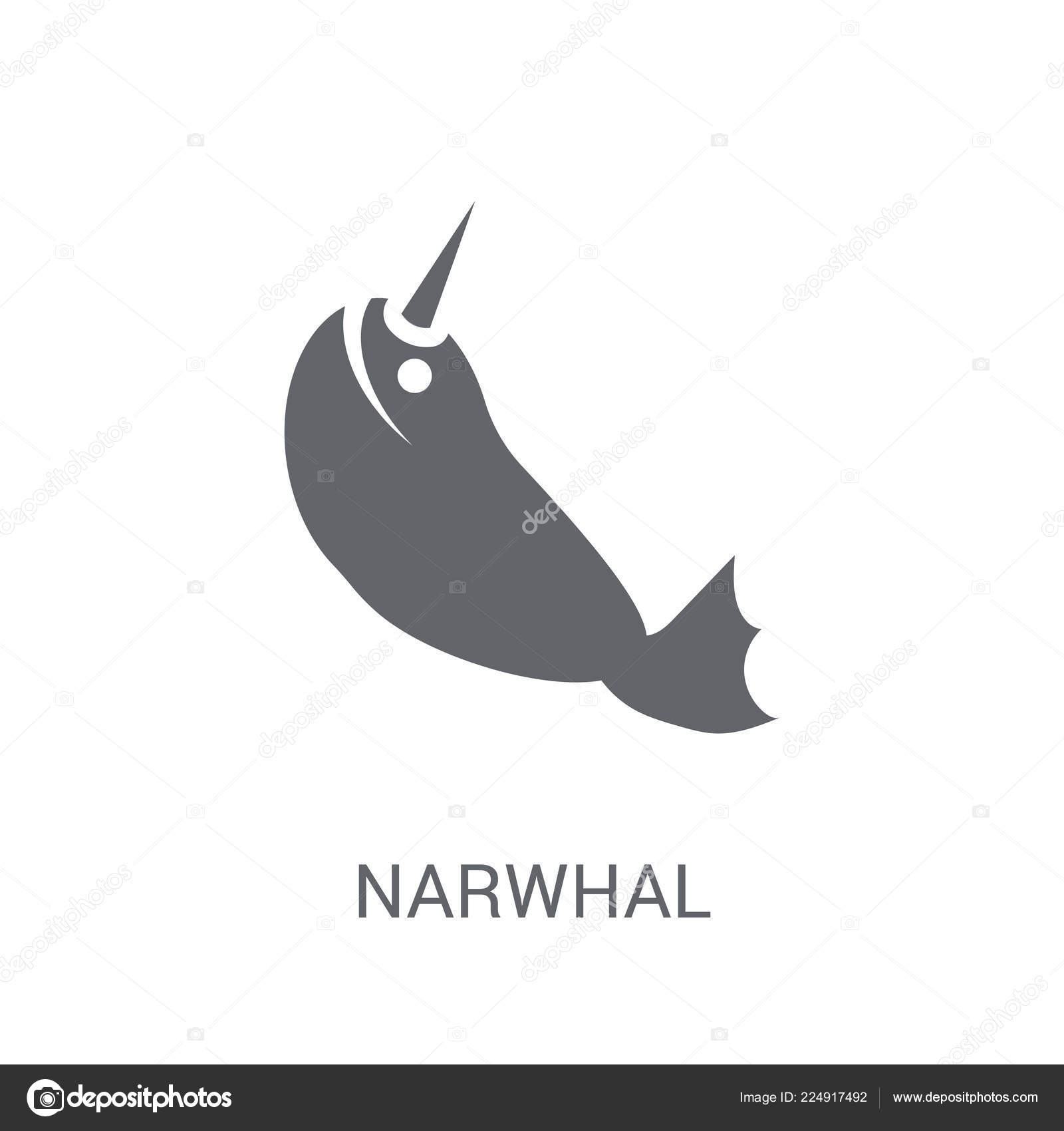Narwhal Icon Trendy Narwhal Logo Concept White Background Fairy Tale ...