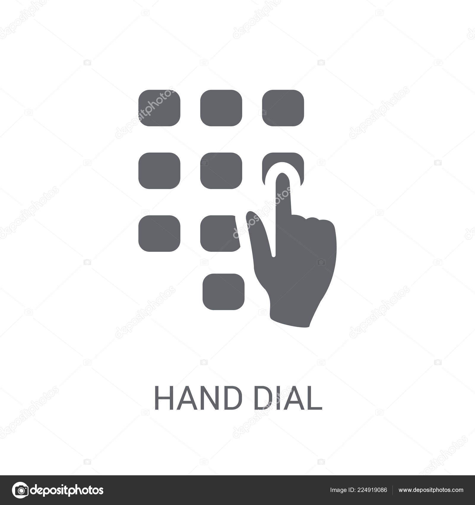Hand Dial Icon Trendy Hand Dial Logo Concept White Background Stock ...