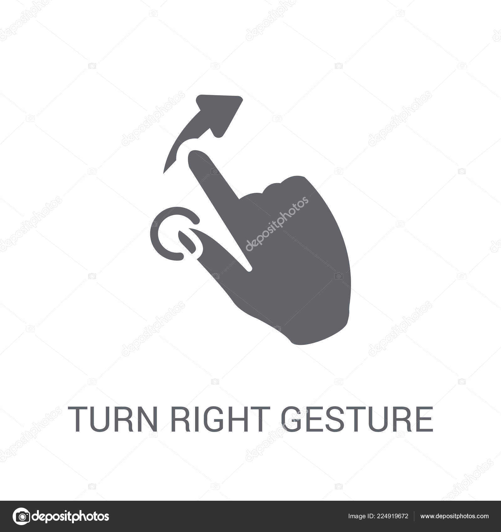 Turn Right Gesture Icon Trendy Turn Right Gesture Logo Concept Stock ...