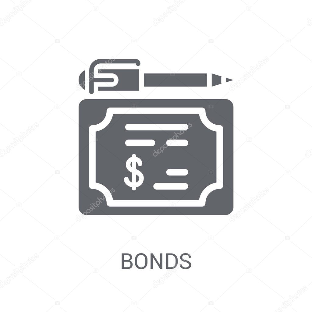 Icono de bonos. Concepto de logotipo de Trendy Bonds sobre fondo blanco ...