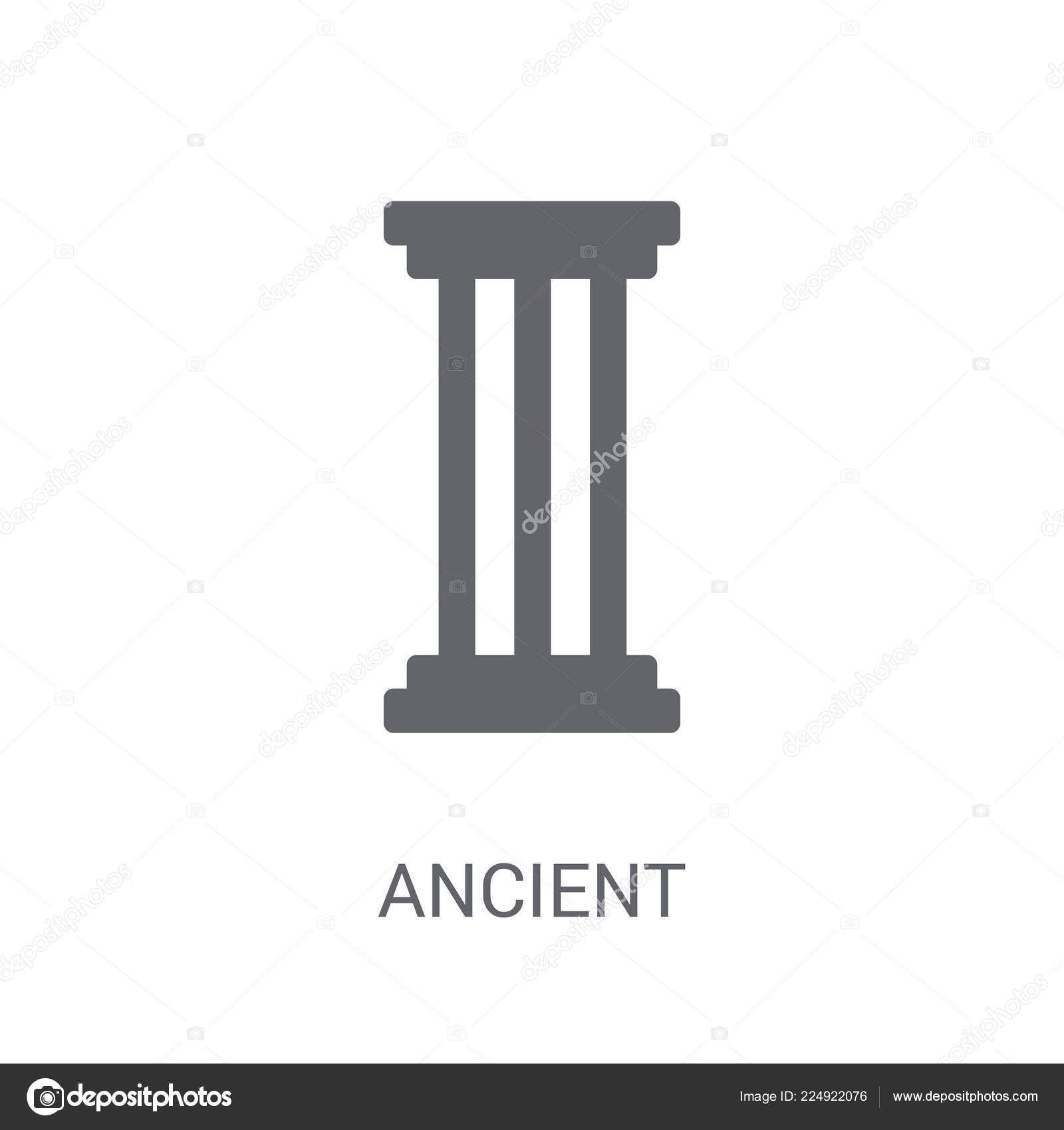 Ancient Icon Trendy Ancient Logo Concept White Background Museum ...