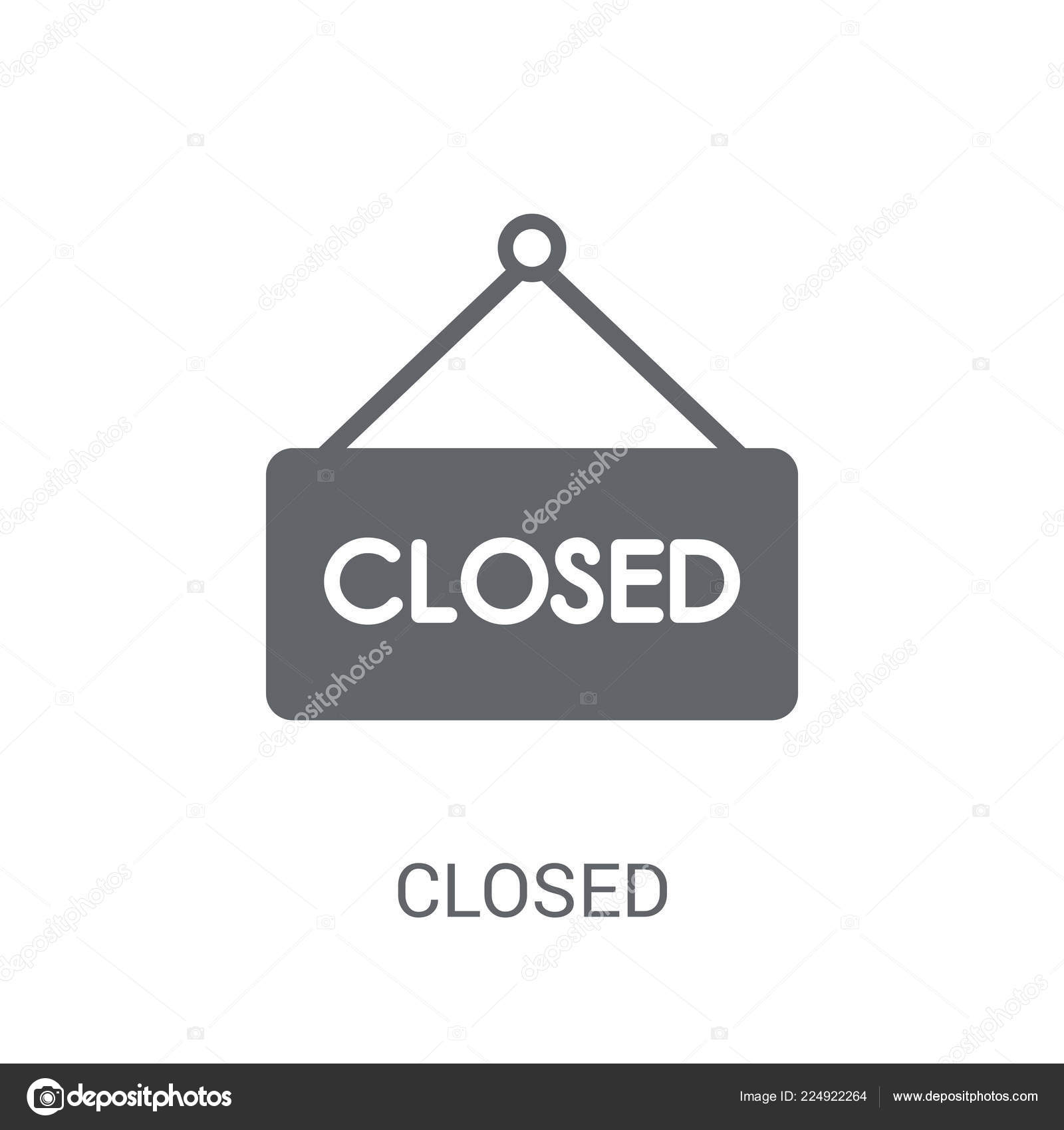 Icono Signo Cerrado Concepto Logotipo Signo Cerrado Moda Sobre Fondo ...