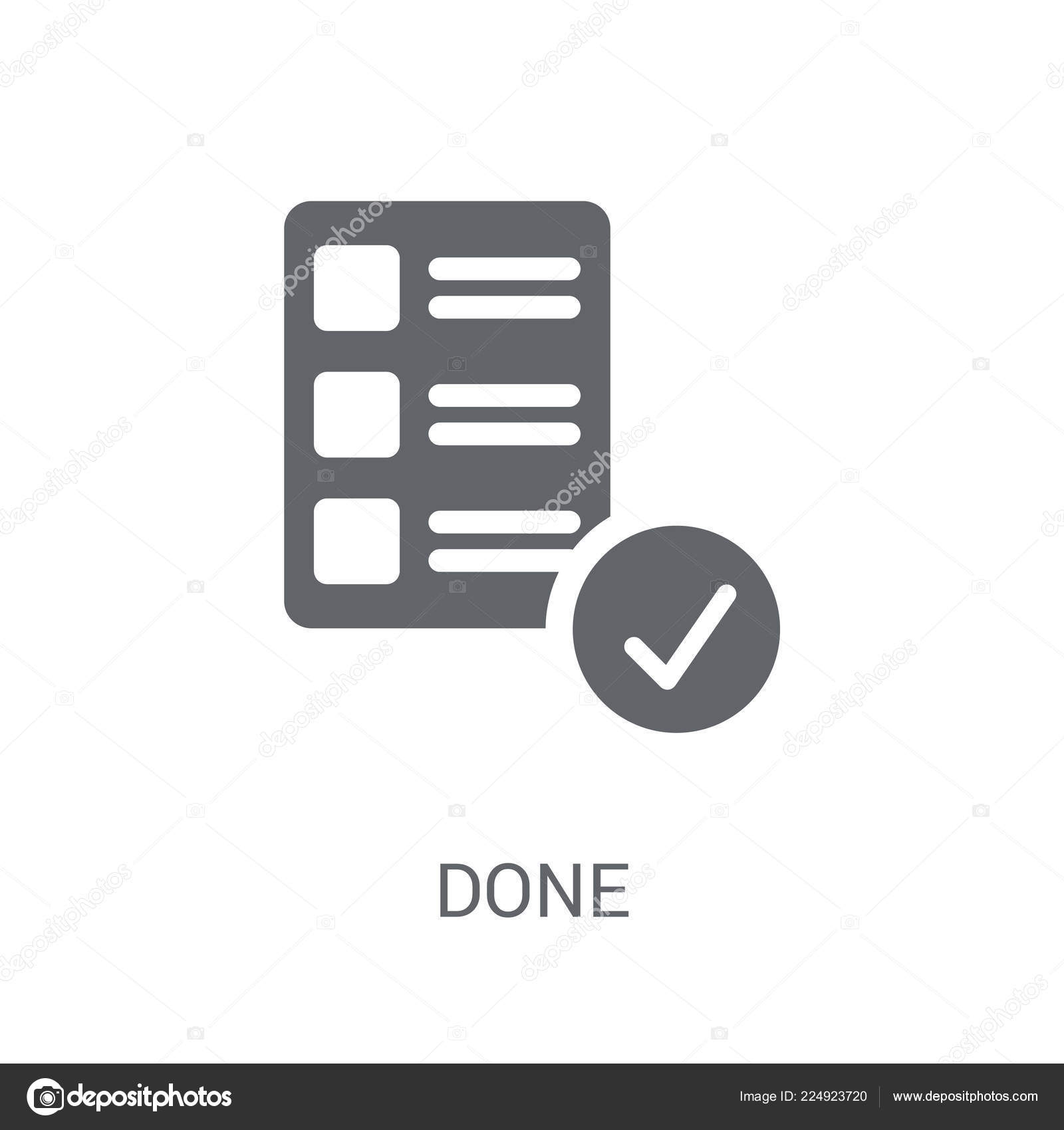 Done Icon Trendy Done Logo Concept White Background Productivity ...