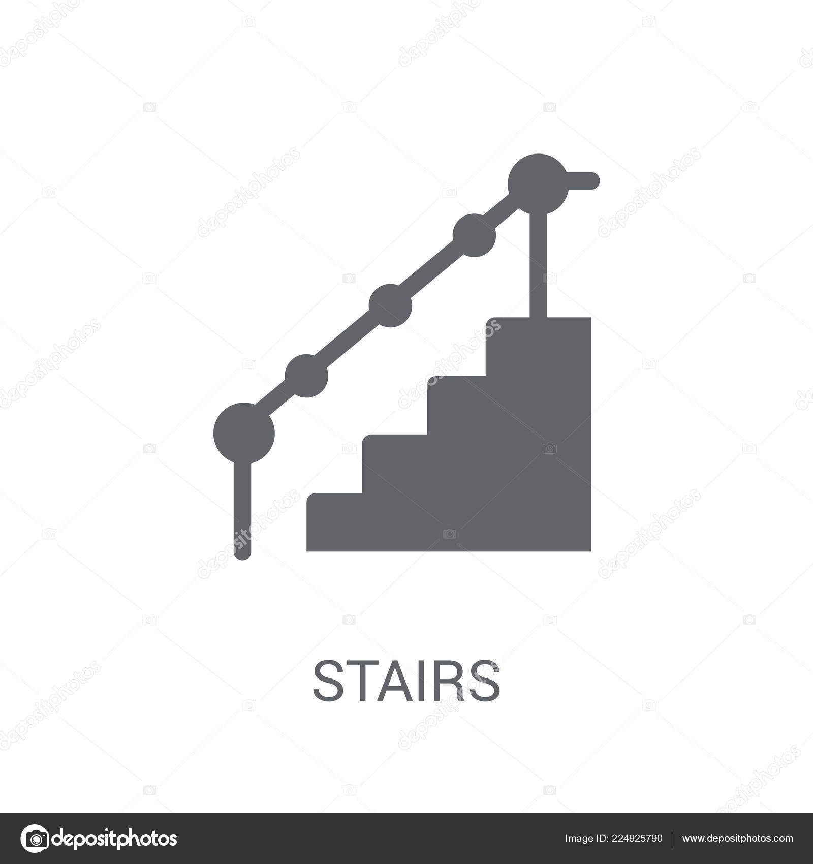 Stairs Icon Trendy Stairs Logo Concept White Background Real Estate ...