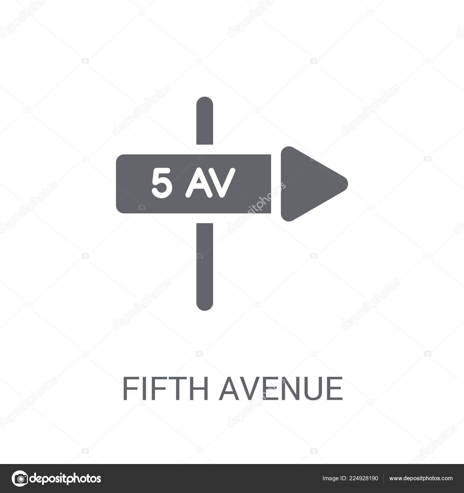 Fifth Avenue Icon Trendy Fifth Avenue Logo Concept White Background ...