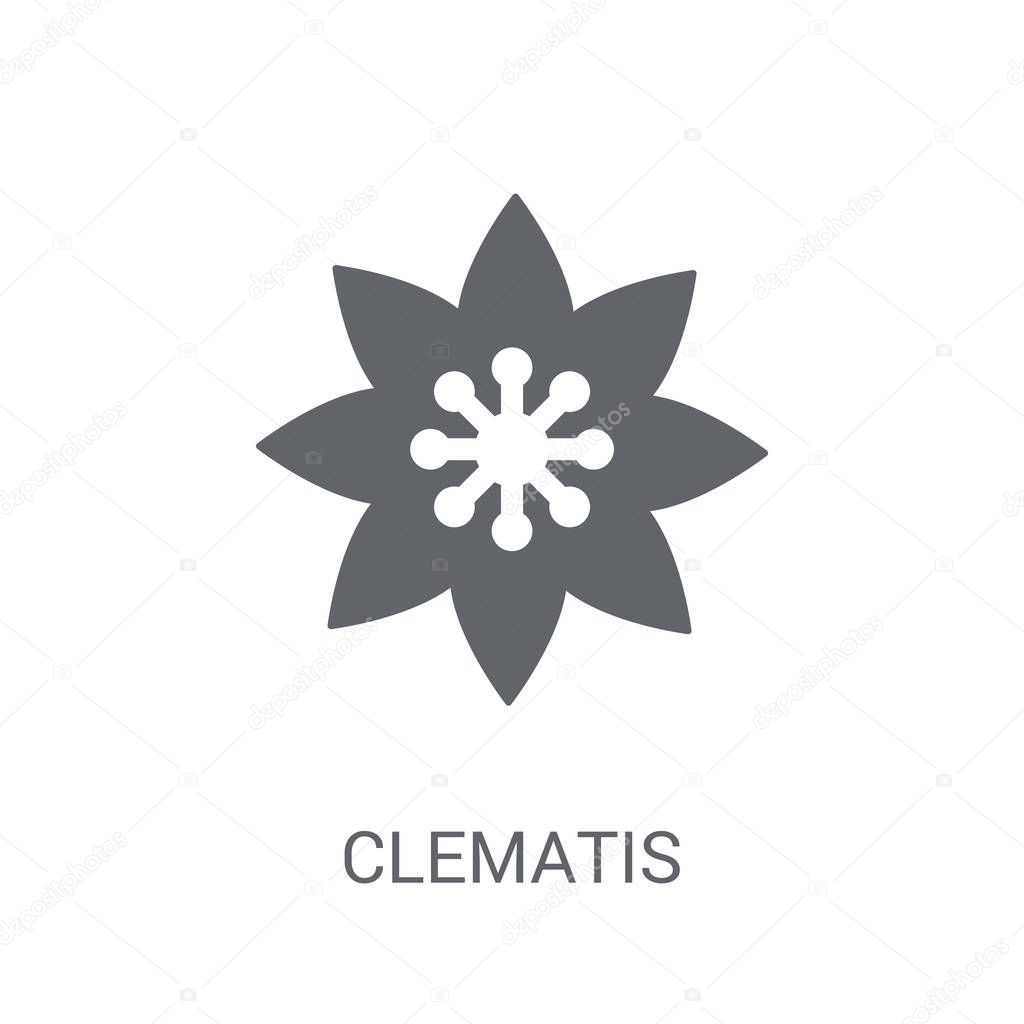 Icono de Clematis. Concepto de logotipo de moda de Clematis sobre fondo ...