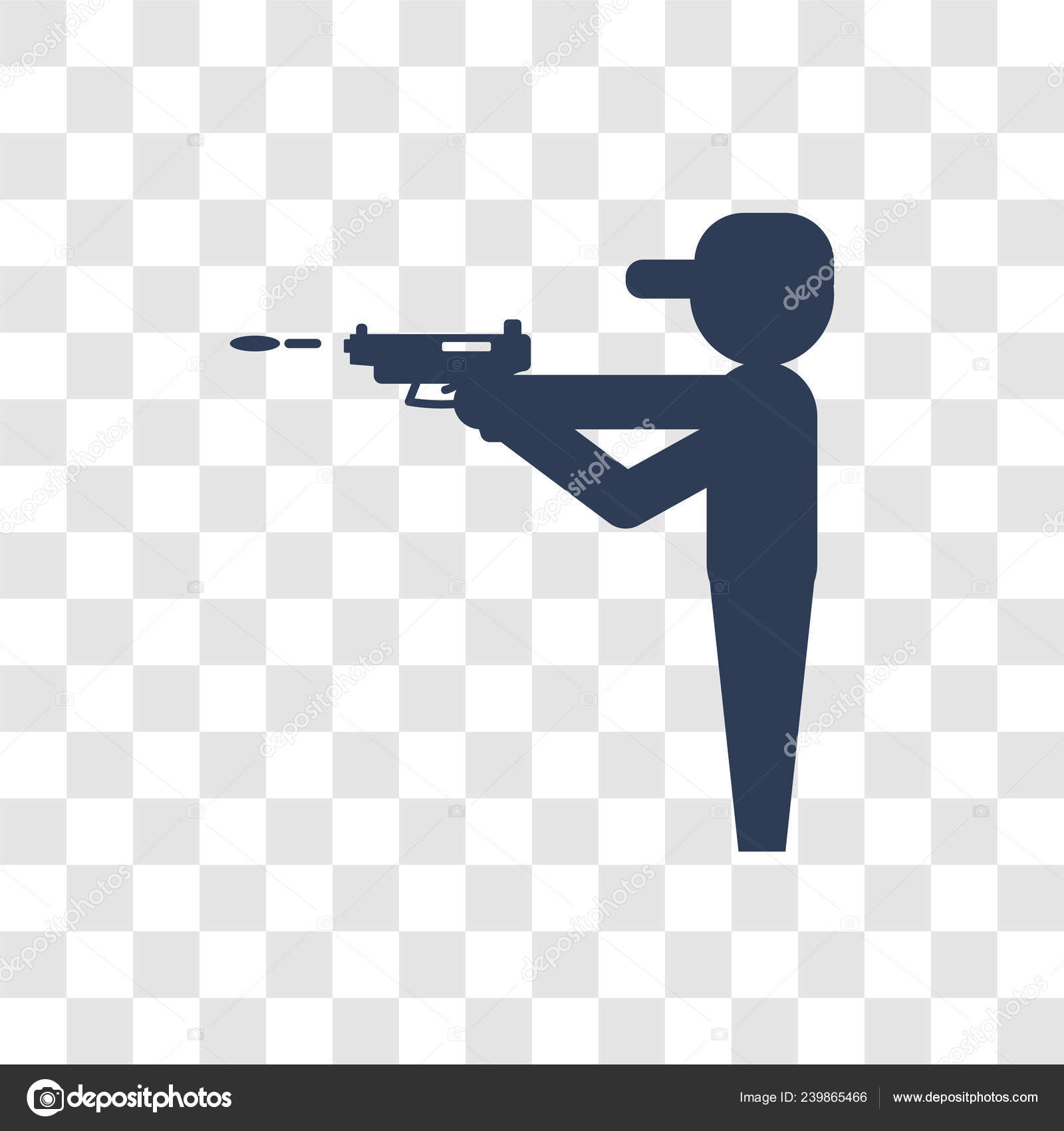 Gun Shooting Icon Trendy Gun Shooting Logo Concept Transparent ...