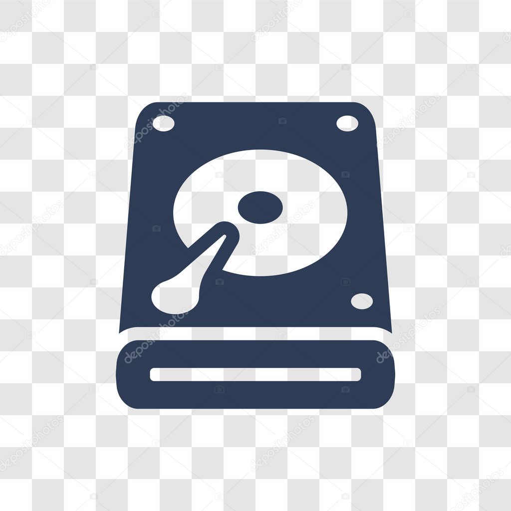Icono del disco duro. Concepto de logotipo de Trendy Harddrive sobre fondo transparente de la ...