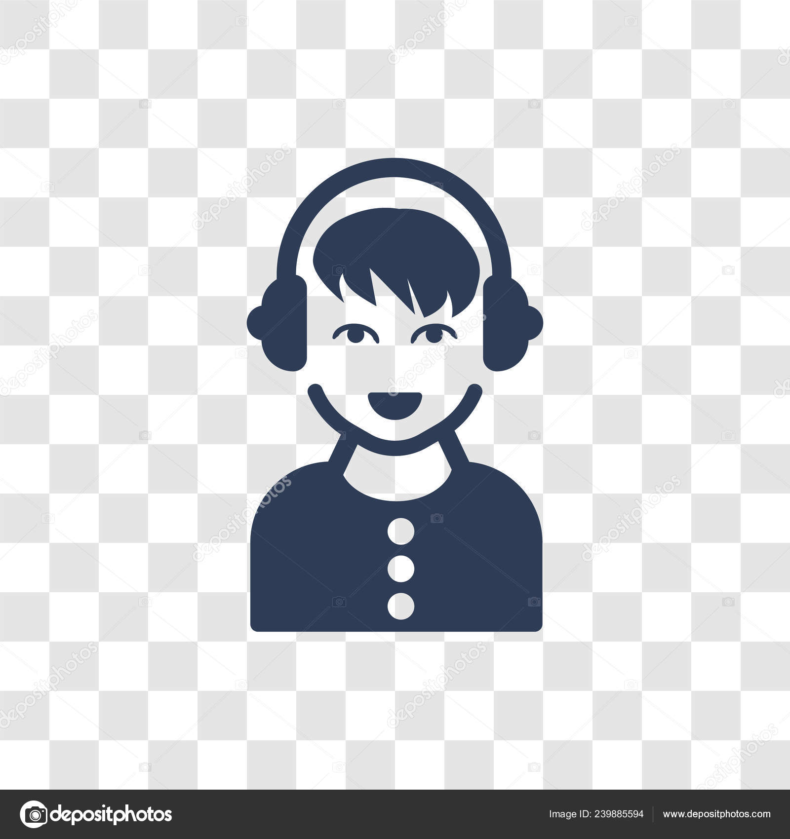 Man Face Headphones Icon Trendy Man Face Headphones Logo Concept Stock ...