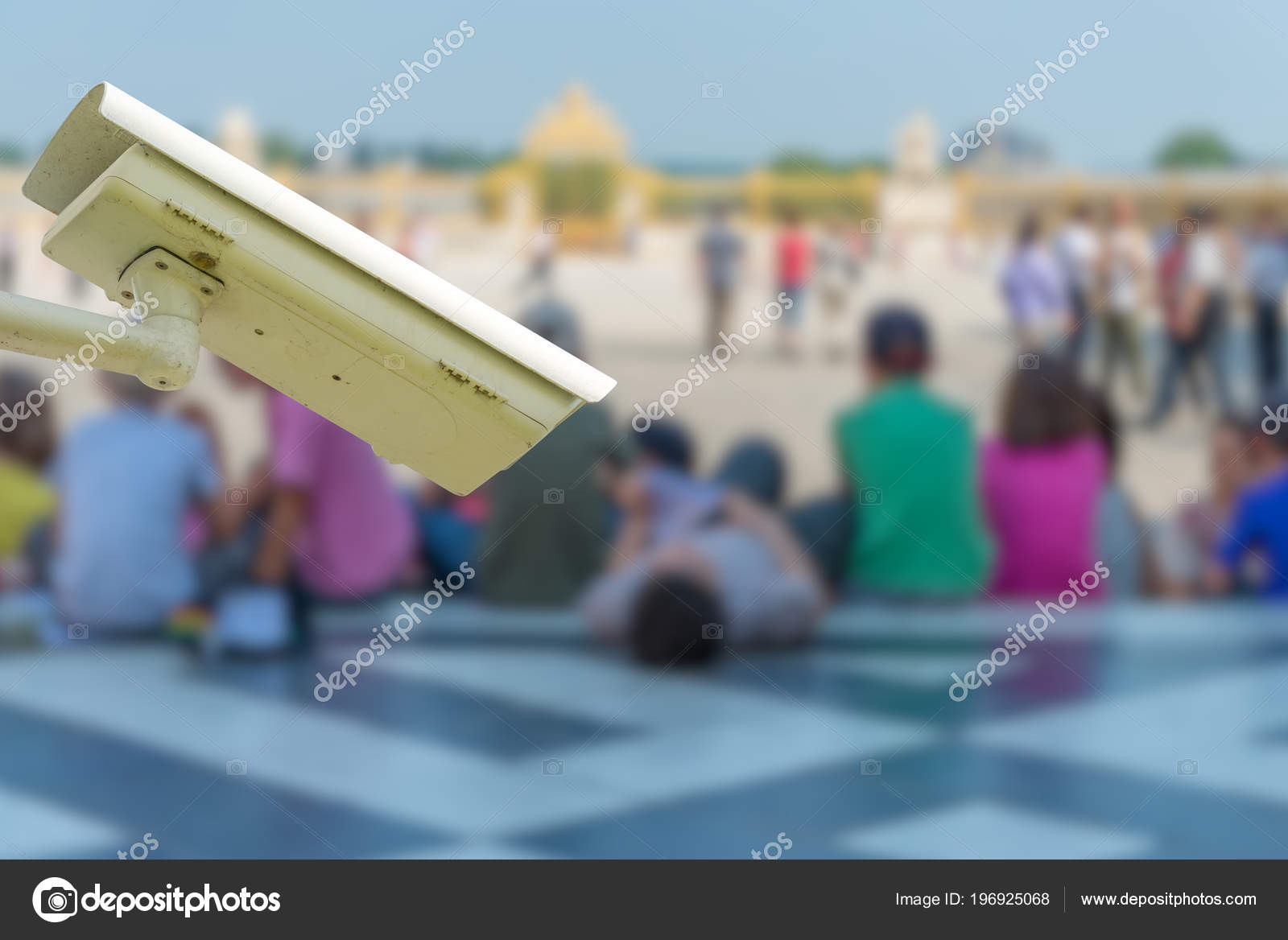 Focus Security Cctv Camera Surveillance System Tourists Blurry ...