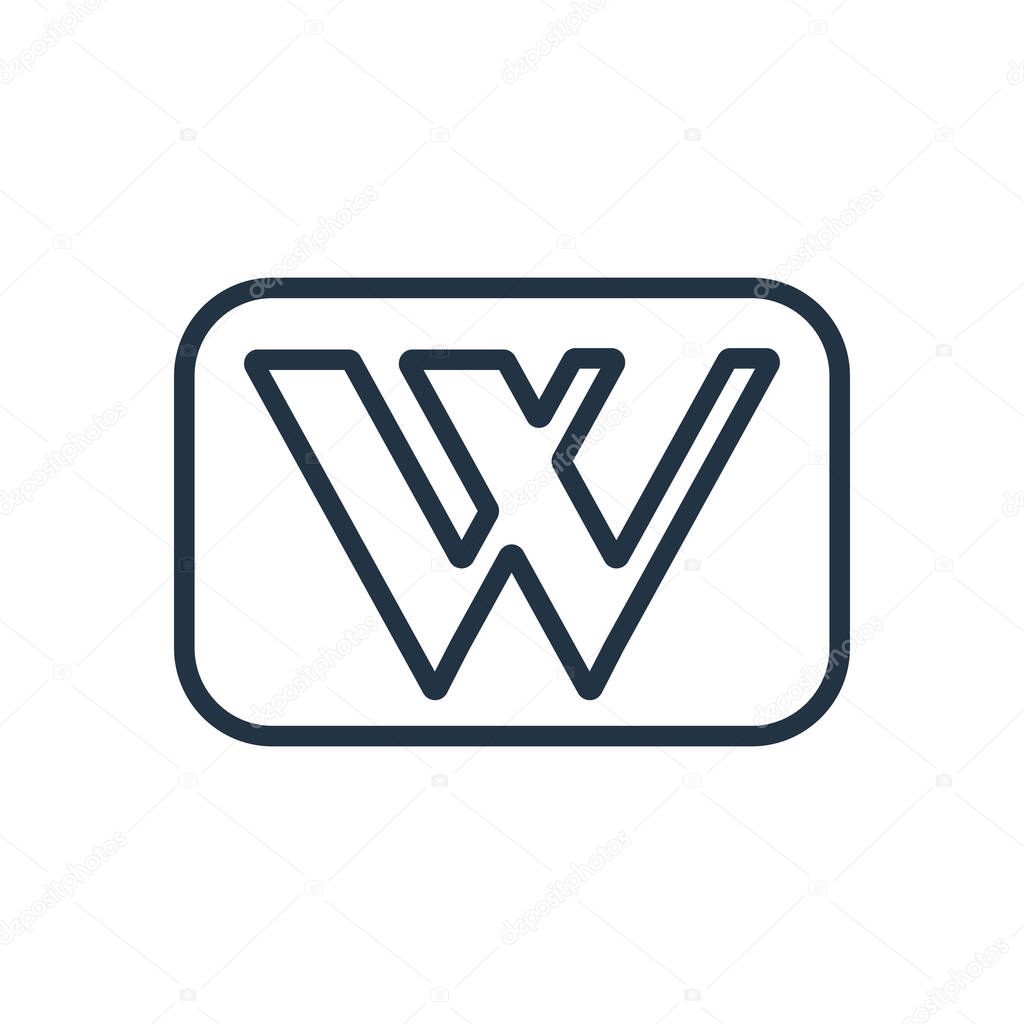 Wikipedia Vector Icono Aislado Sobre Fondo Blanco Wikipedia Signo ...