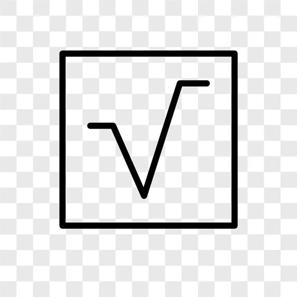 Square root vector icon isolated on transparent background, Square root ...