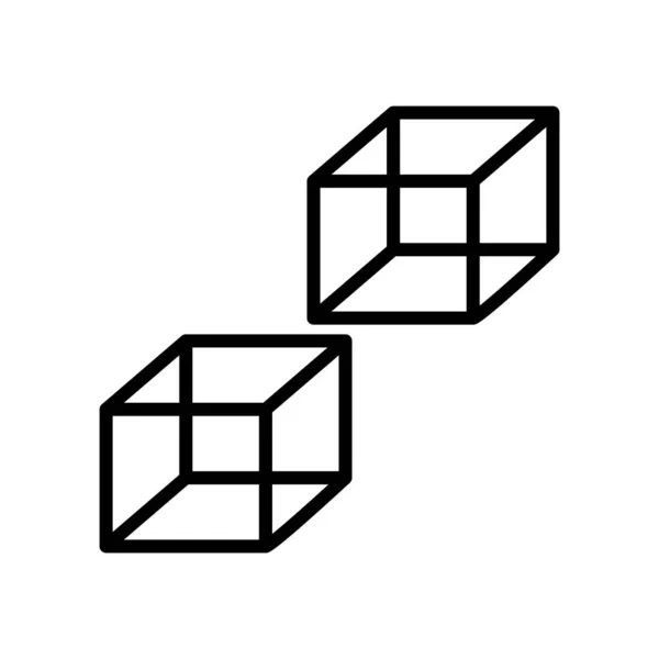 Cube Icon Vector Isolated White Background Cube Transparent Sign Line ...
