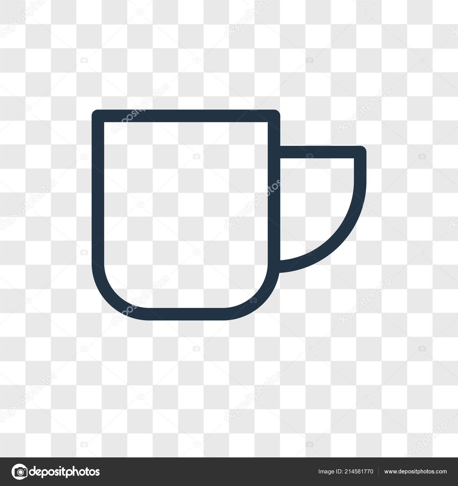 Mug Vector Icon Isolated Transparent Background Mug Logo Concept Stock ...