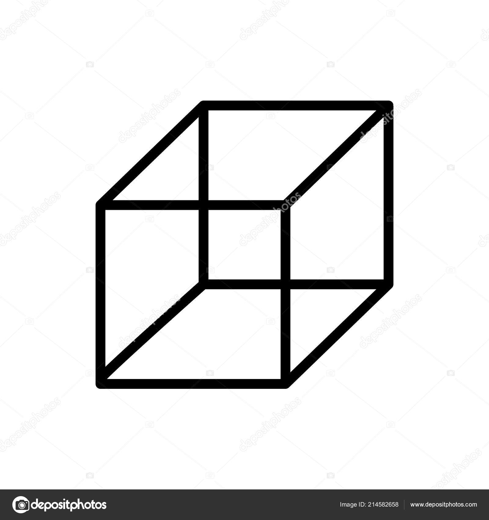 Cube Icon Vector Isolated White Background Cube Transparent Sign Line ...