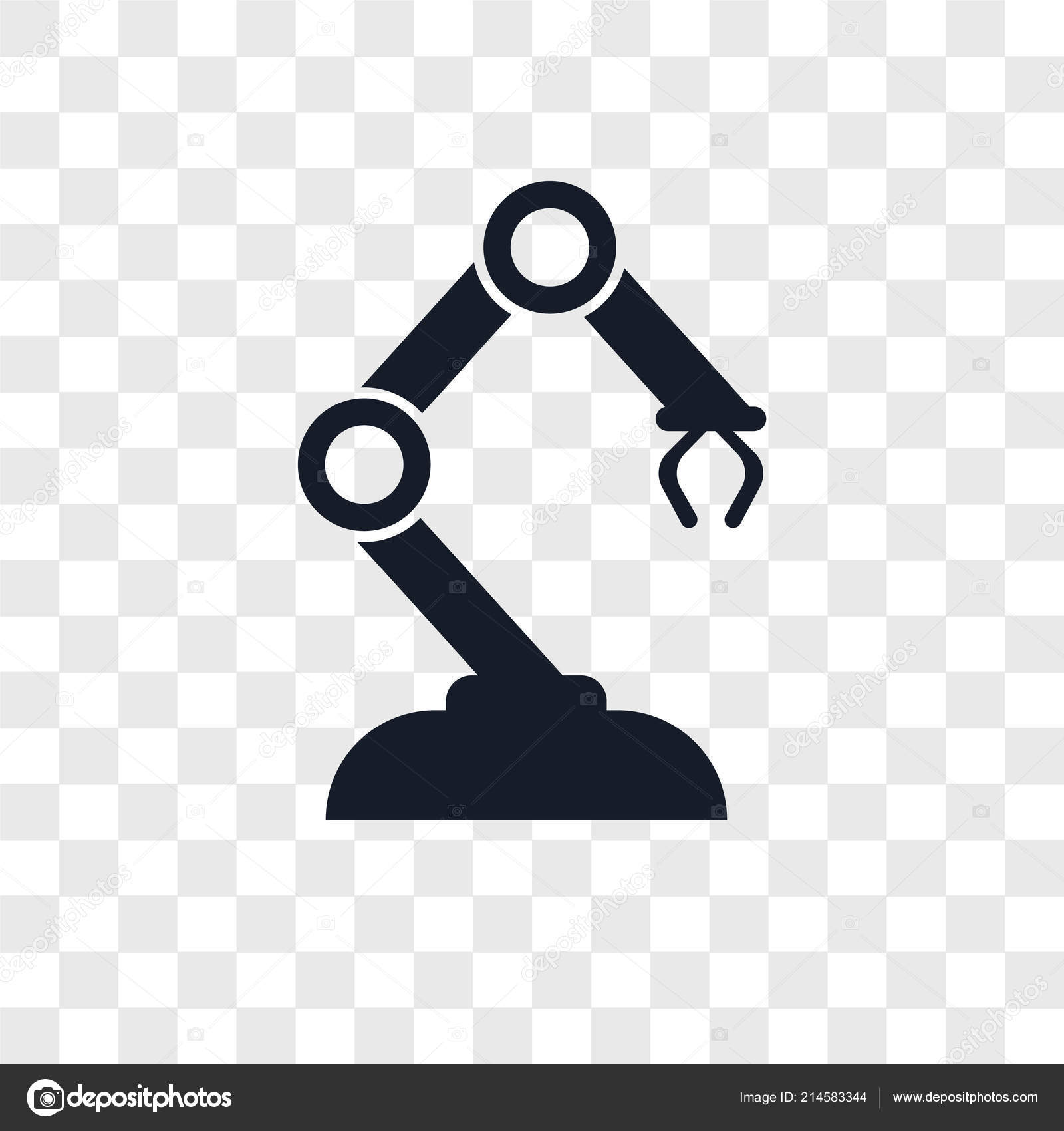Robotic Arm Vector Icon Isolated Transparent Background Robotic Arm Logo — Stock Vector ...