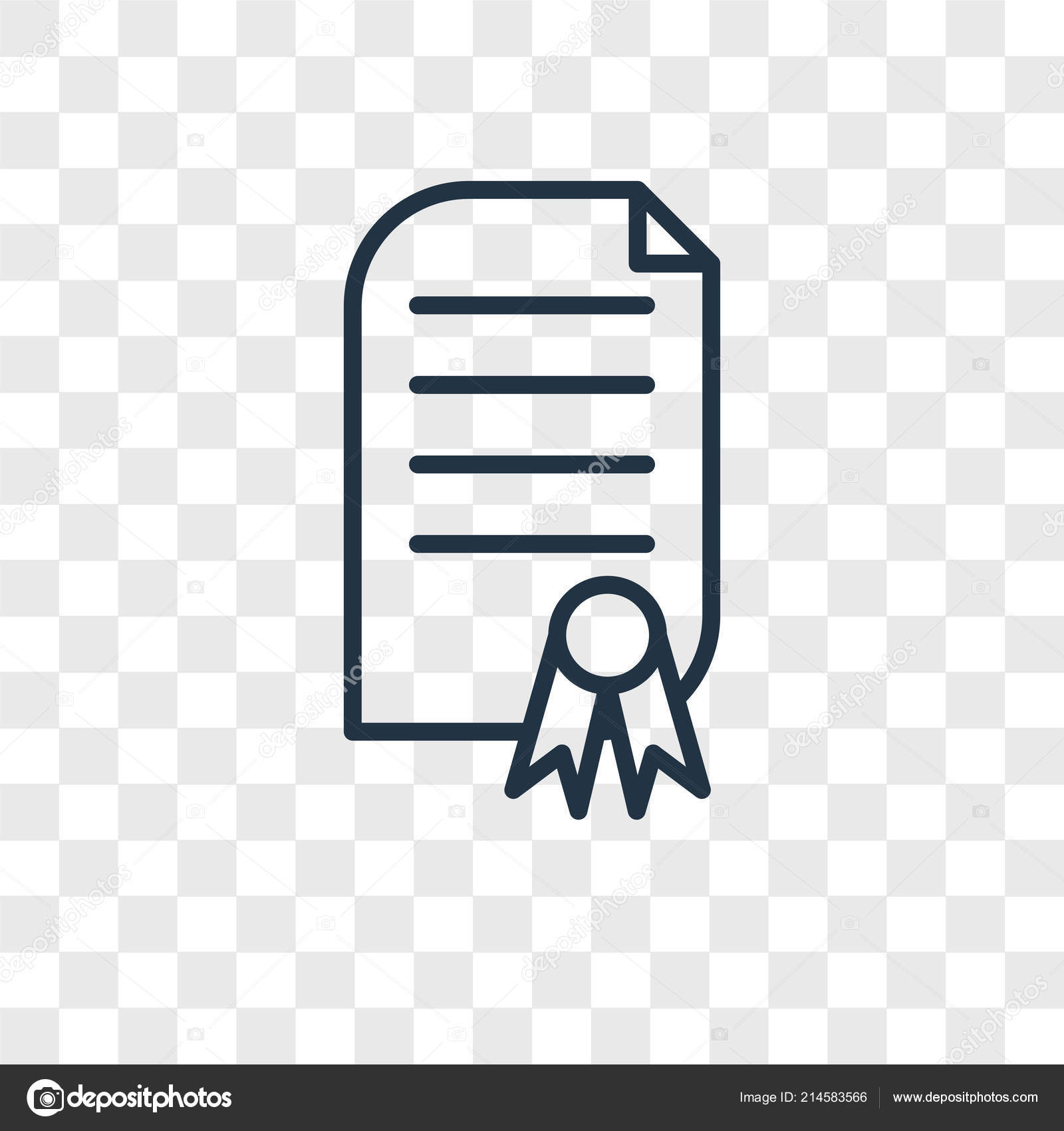 Certificate Vector Icon Isolated Transparent Background Certificate ...