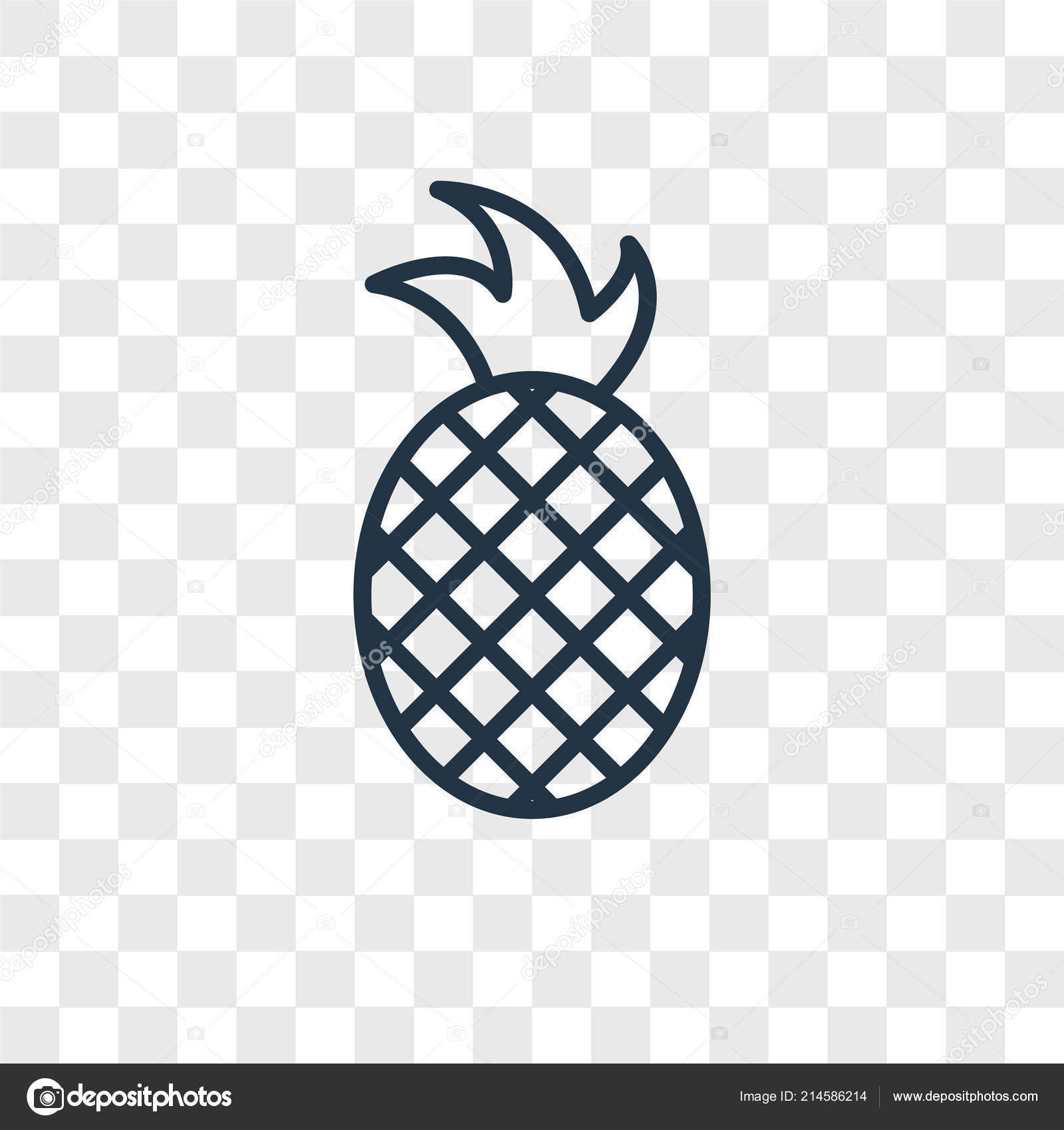 Pineapple Vector Icon Isolated Transparent Background Pineapple Logo ...