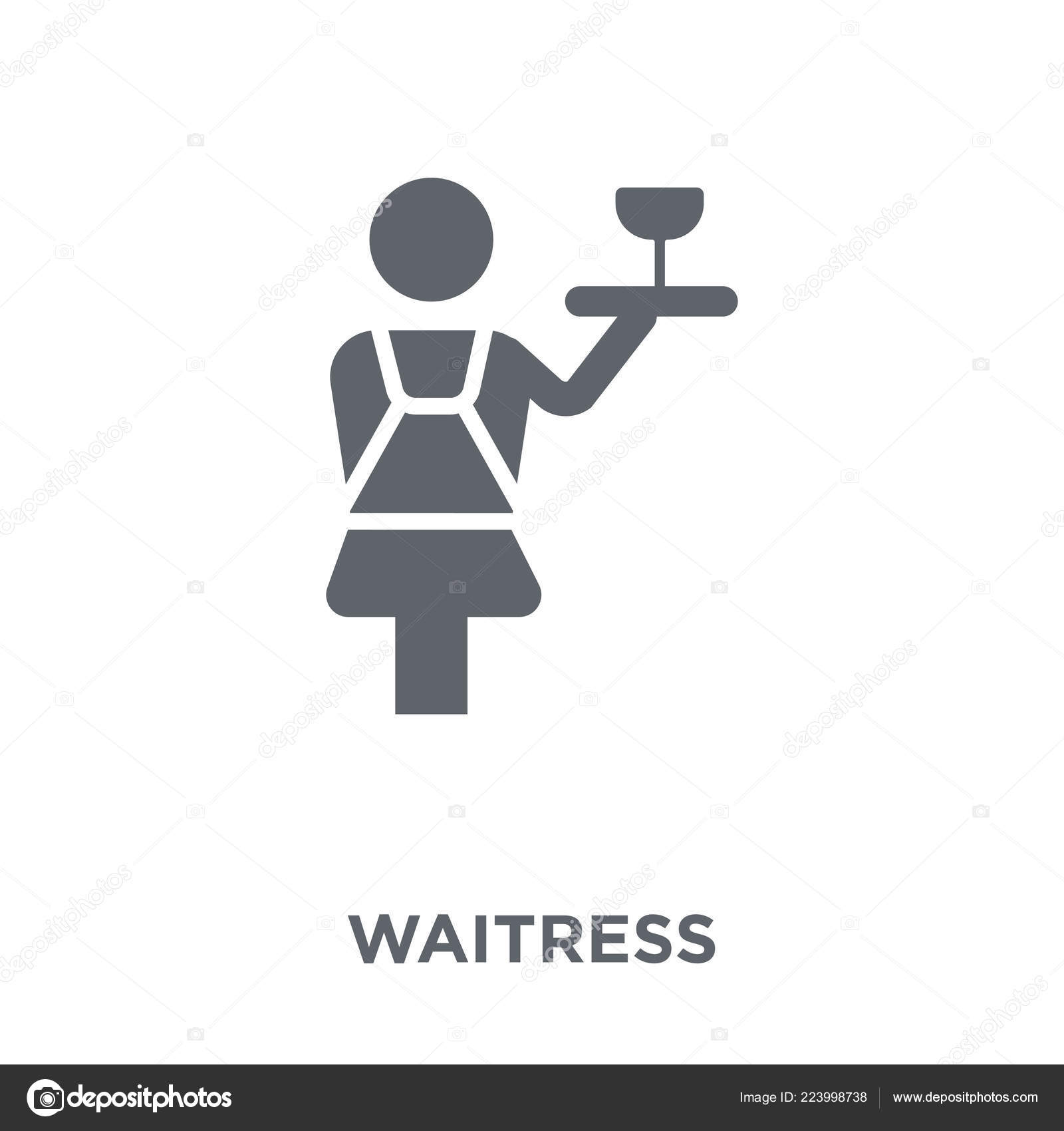 Waitress Icon Waitress Design Concept Restaurant Collection Simple ...