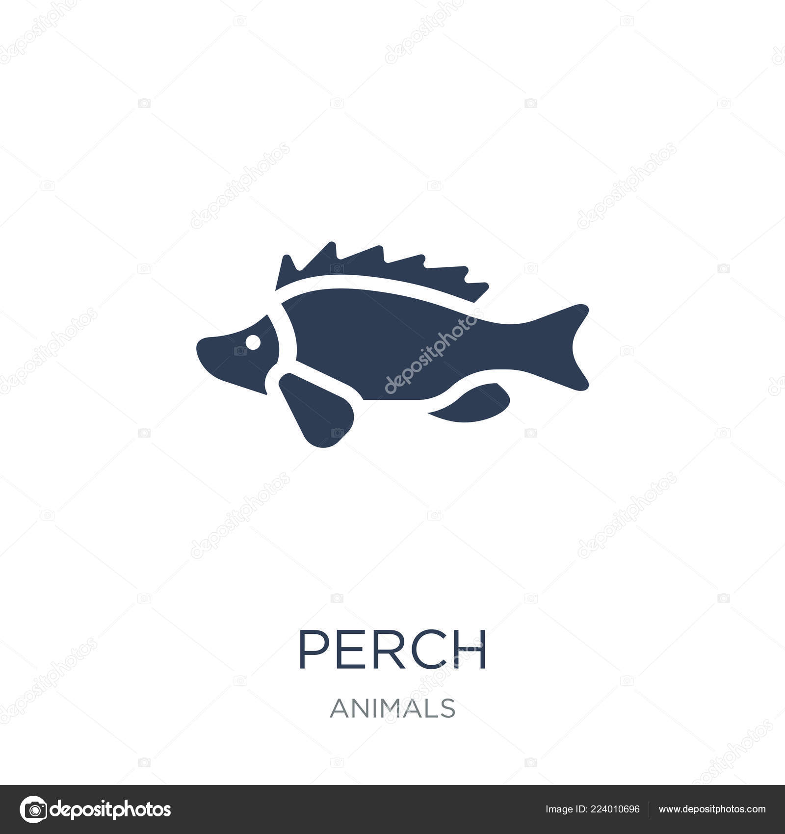 Perch Icon Trendy Flat Vector Perch Icon White Background Animals Stock ...
