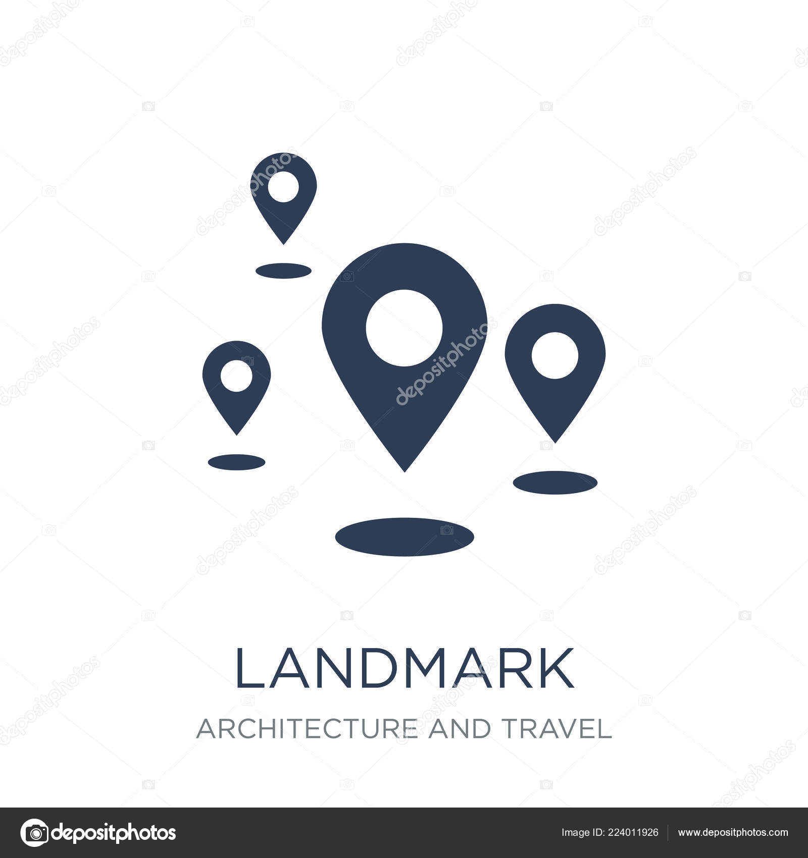 Landmark Icon Trendy Flat Vector Landmark Icon White Background ...