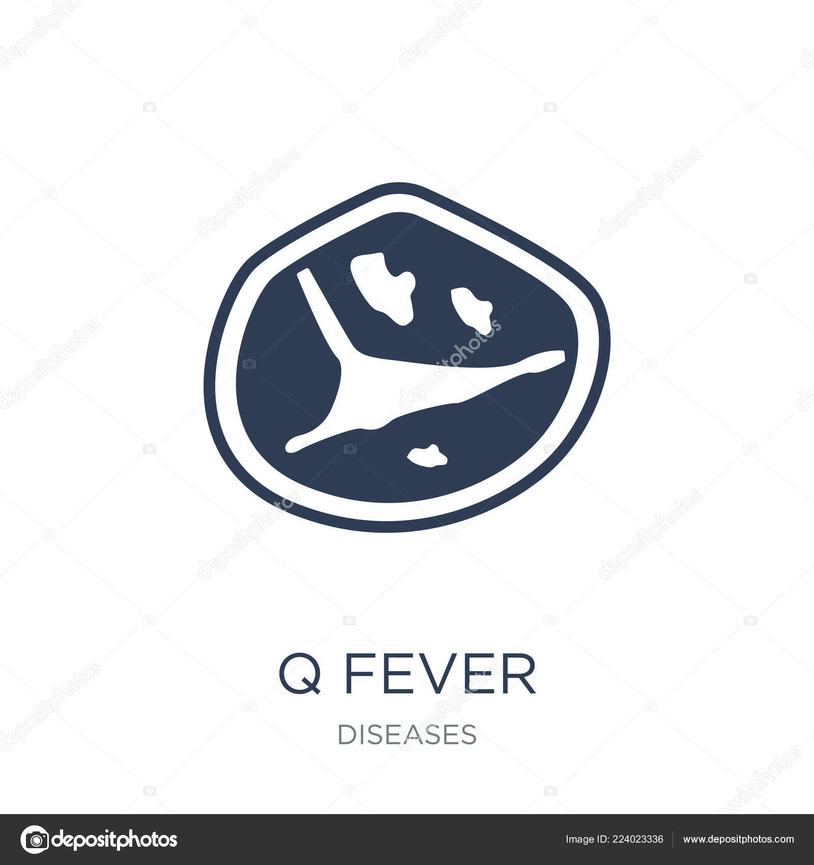 Fever Icon Trendy Flat Vector Fever Icon White Background Diseases ...