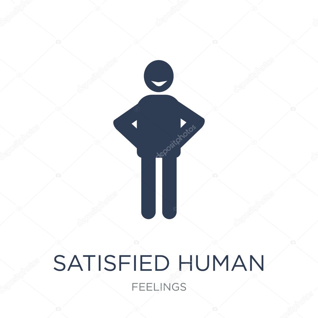 icono humano satisfecho. Moderno vector plano satisfecho icono humano ...