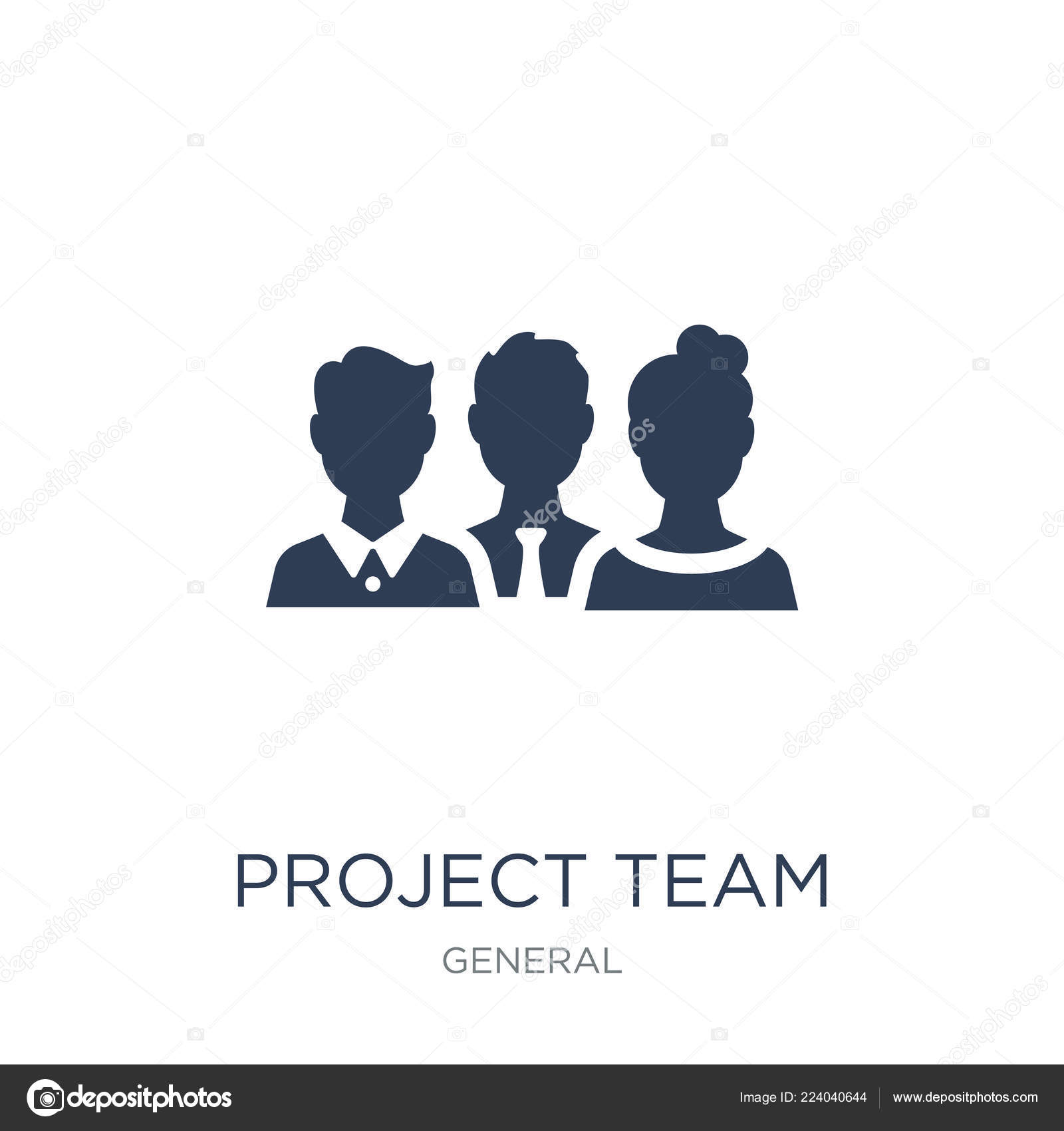 Project Team Icon Trendy Flat Vector Project Team Icon White Stock ...