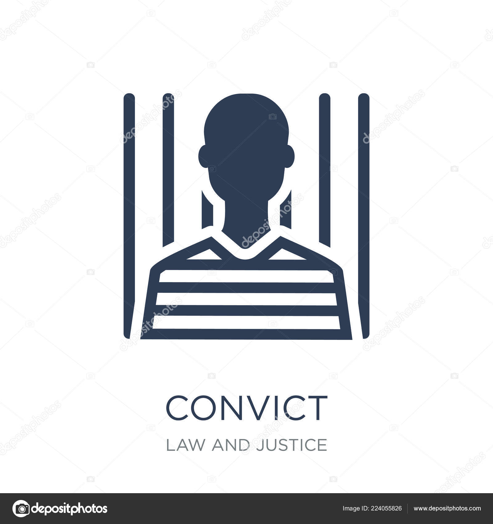Convict Icon Trendy Flat Vector Convict Icon White Background Law Stock ...